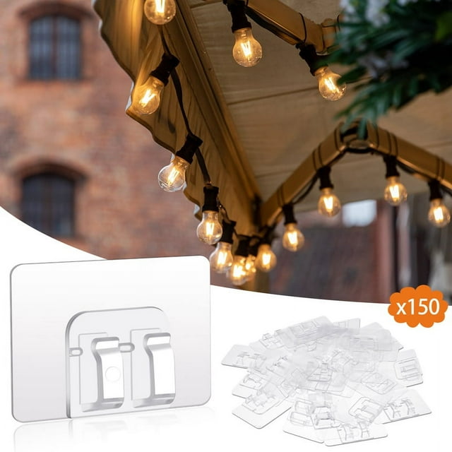 Prdigy 150 Pcs Heavy Duty Hooks/Clips for Outdoor String Lights - UV ...