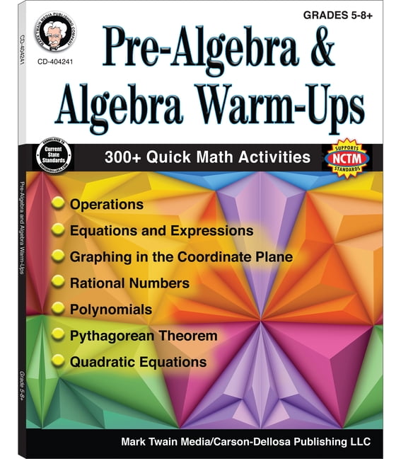 Pre-Algebra and Algebra Warm-Ups, Grades 5 - 12 (Paperback) - Walmart.com