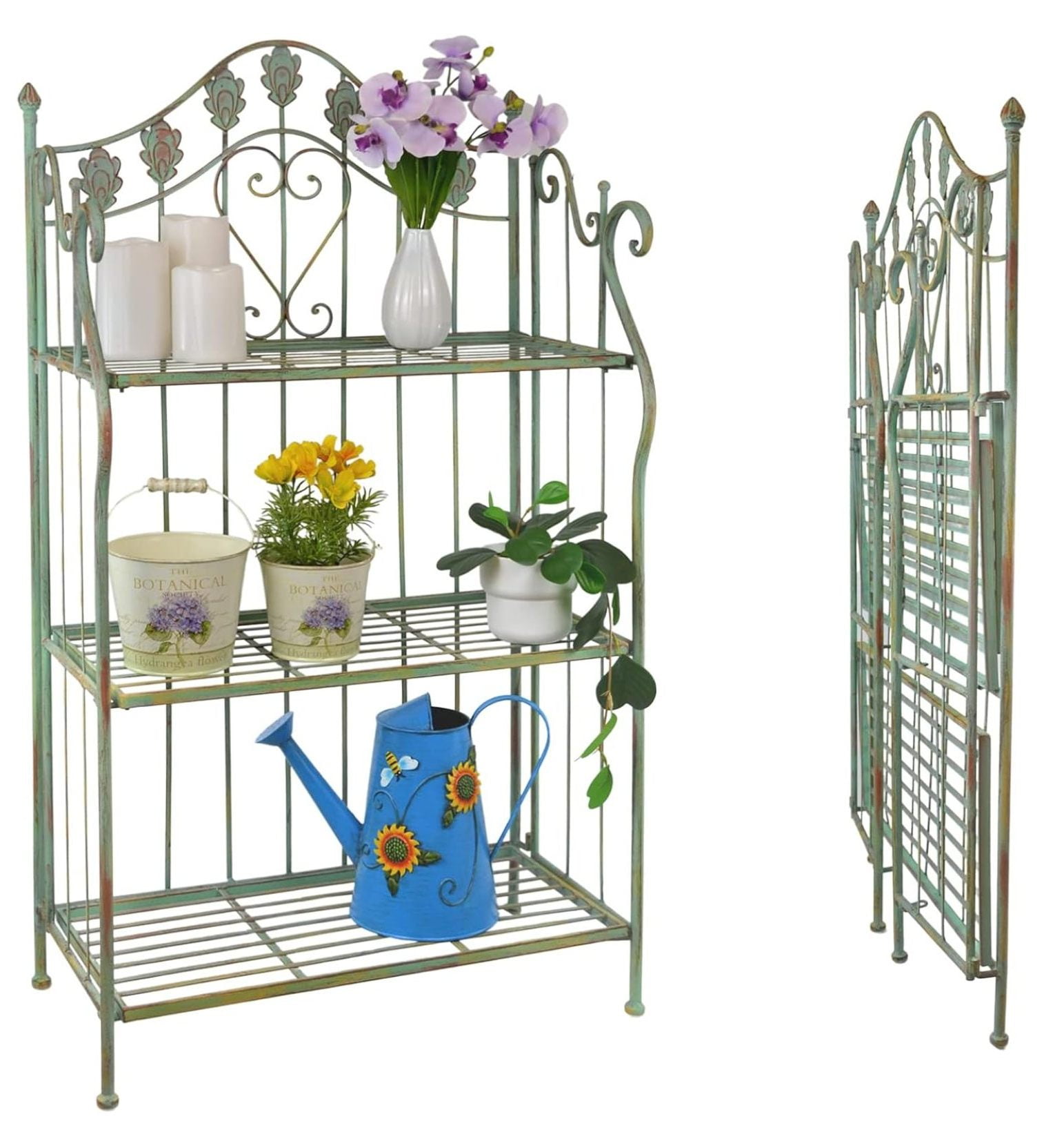 Pre-Assembled Folding Metal Shelf | Plant Stand | Shelving Unit ...
