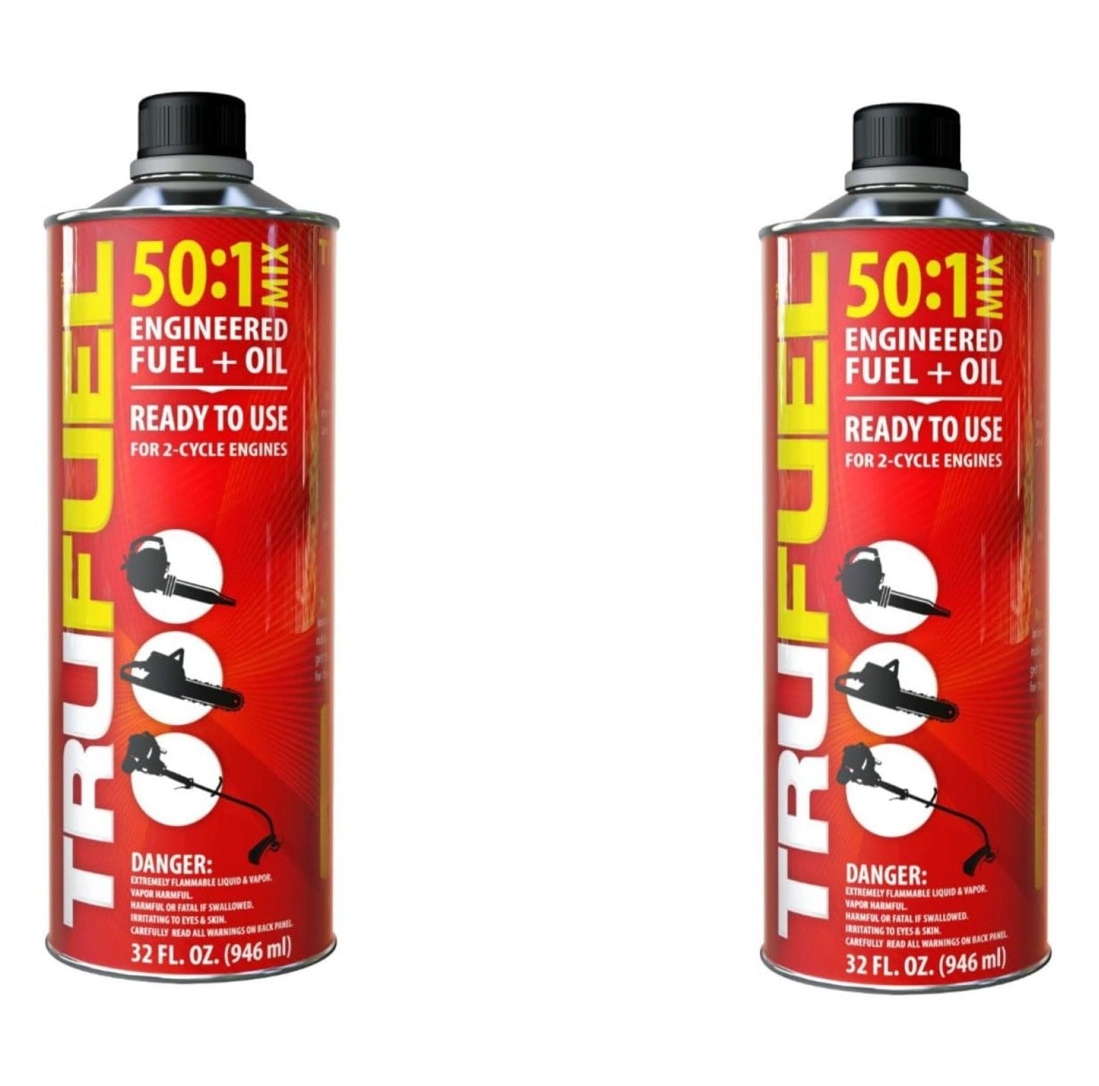 Pre-Blended 2-Cycle Fuel for Outdoor Equipment - 32 oz. (2-Pack, 50:1 ...