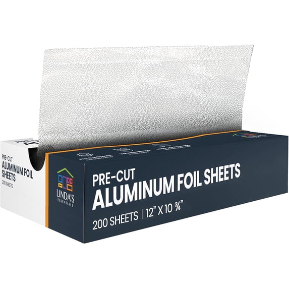 Pre-Cut Aluminum Foil Sheets 200 Count - Foil Sheets For Food, 12” x 10 ...