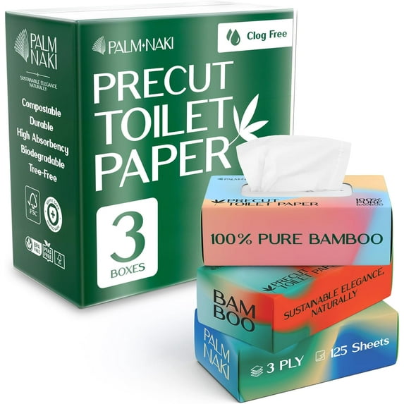 Pre-Cut Bamboo Toilet Paper – 3-Ply, Tissue Boxes tle & Sustainable ...