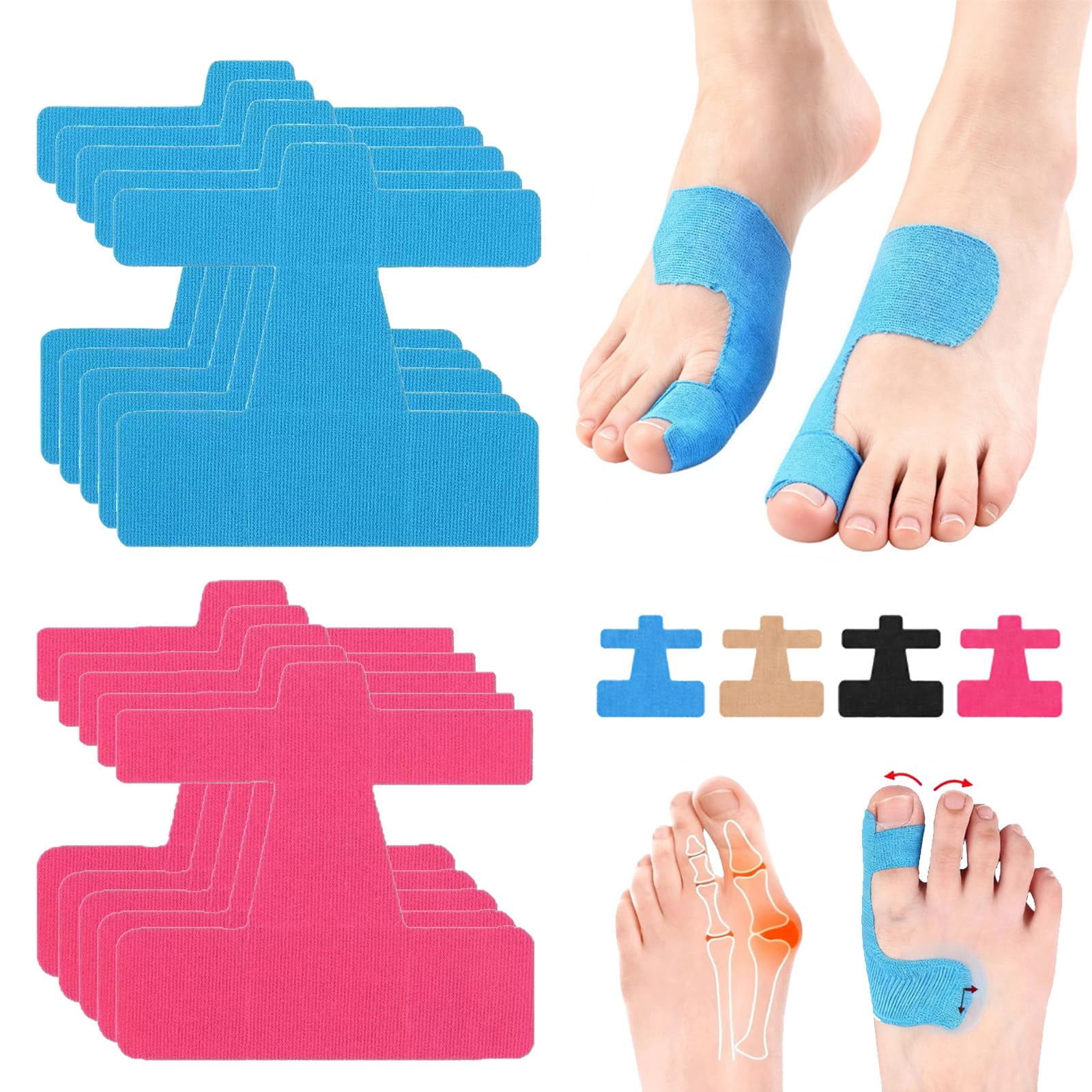 Pre-Cut Hallux Valgus Corrector Kinesiology Tape, Waterproof Breathable ...