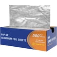 Pre-Cut Pop-Up Aluminum Foil Sheets, 9 x 10.75 Inches, 500 Sheets Bulk ...