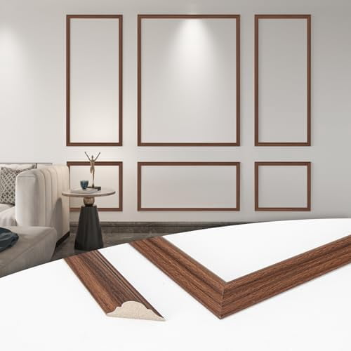 Pre-Cut Wall Molding Set of 6 pcs, Ready-to-Assemble Wainscoting Panels ...
