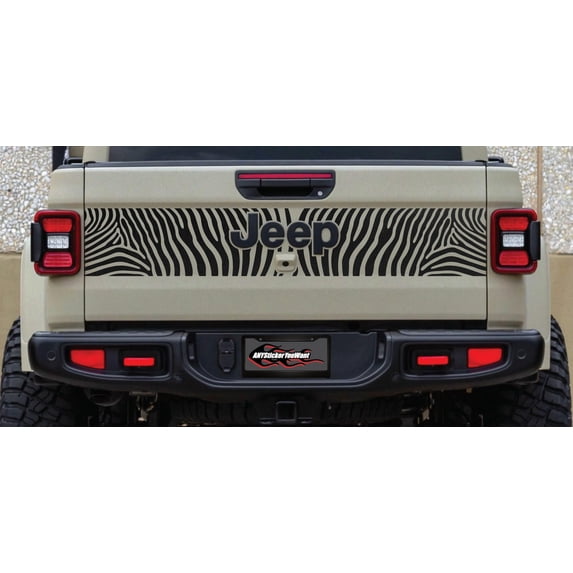 Pre-Cut Zebra Print Tailgate Vinyl Decal Fits Jeep Gladiator JT 2020 ...