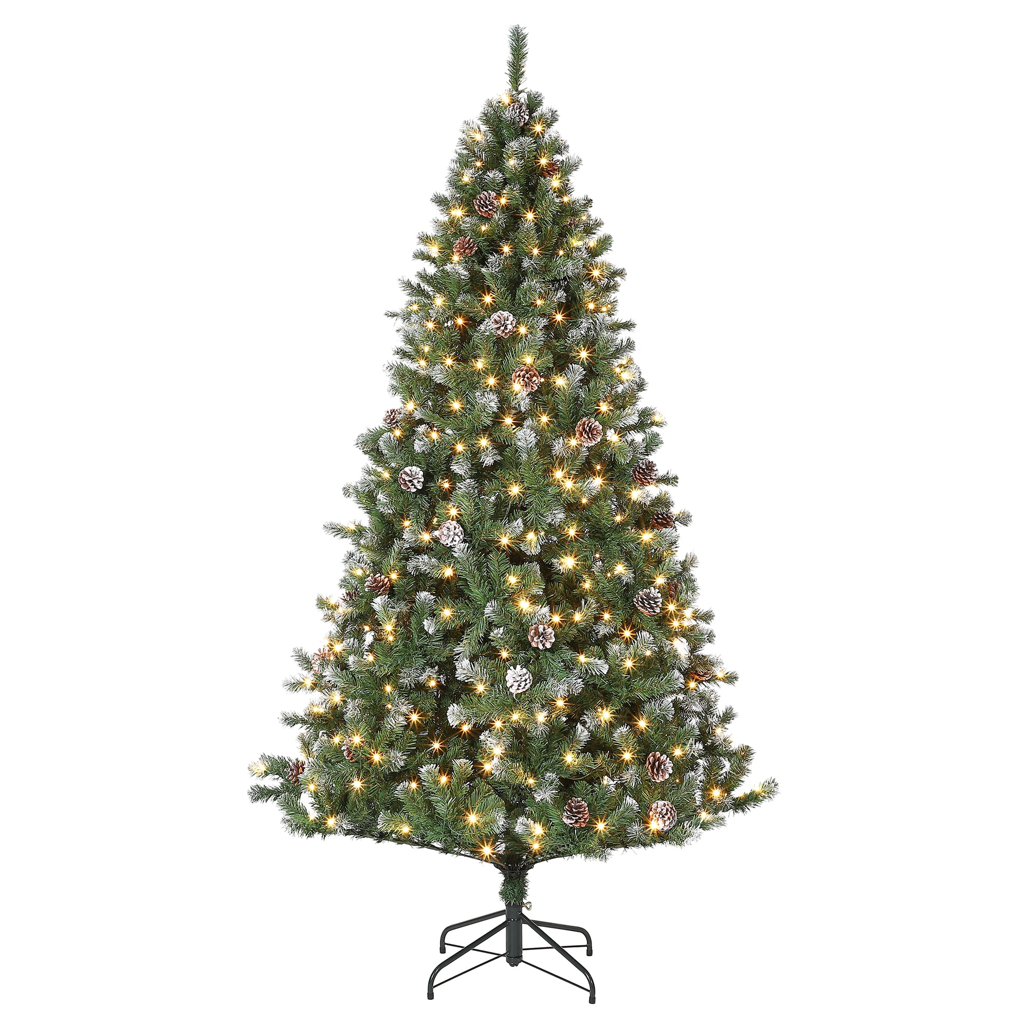 Pre-Decorated Holiday Christmas Tree, 450 PVC Branch Tips, Partially ...