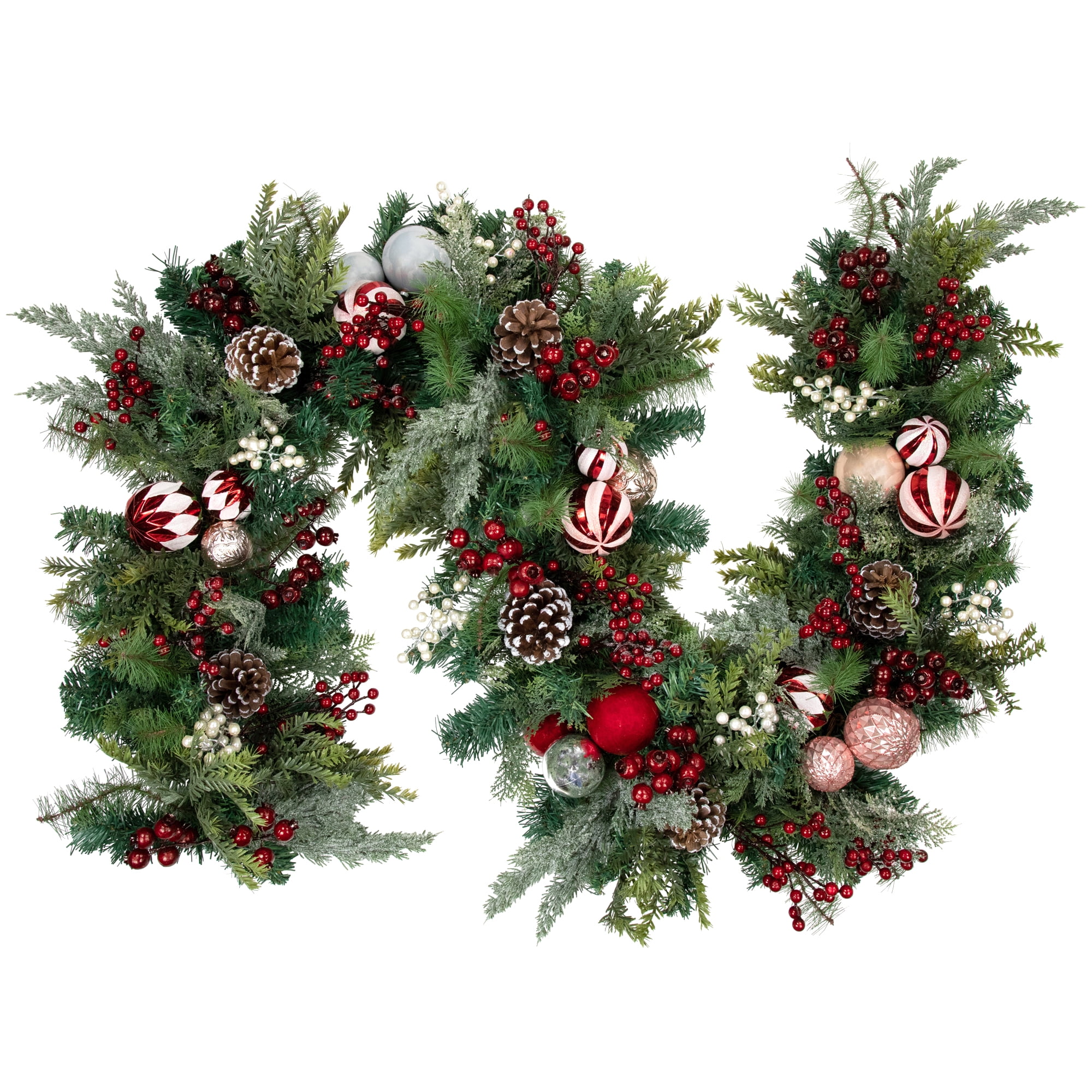 Red and White Peppermint Garland - 6ft Pine Christmas Decor - Walmart.com