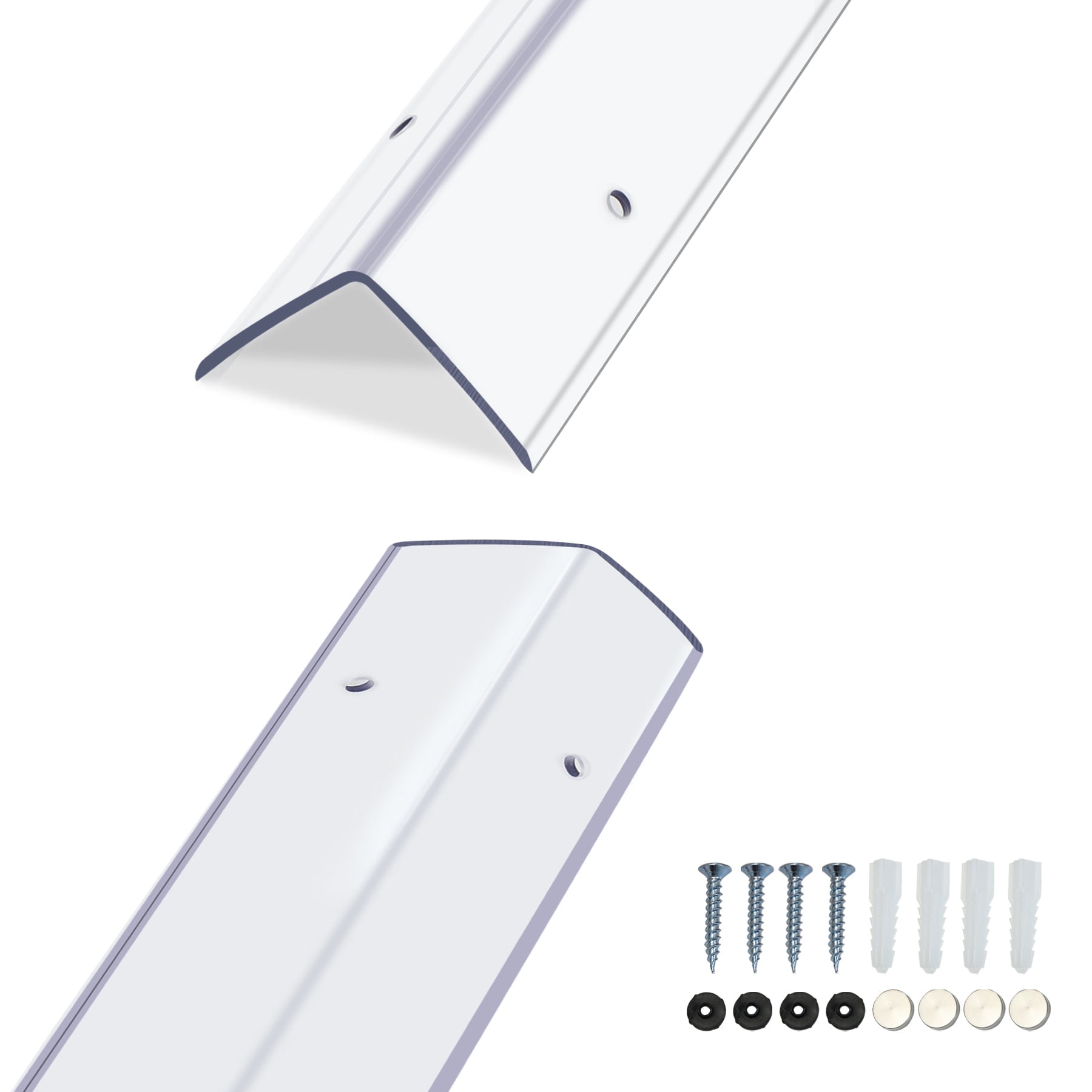 Pre-Drilled Wall Corner Protectors, 2pcs x 35.4''L x 1.97''W Clear ...