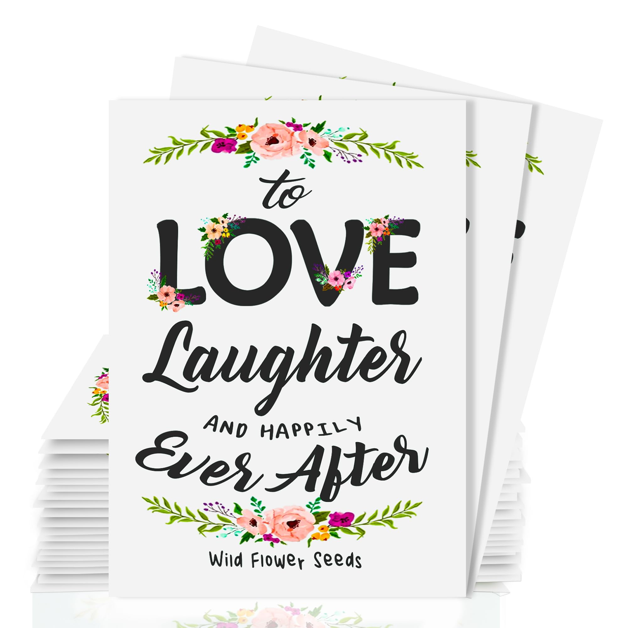 Pre-Filled Wildflower Seed Packet for Wedding Favor MHD1Baby Showers Bridal Shower Love Laughter ...