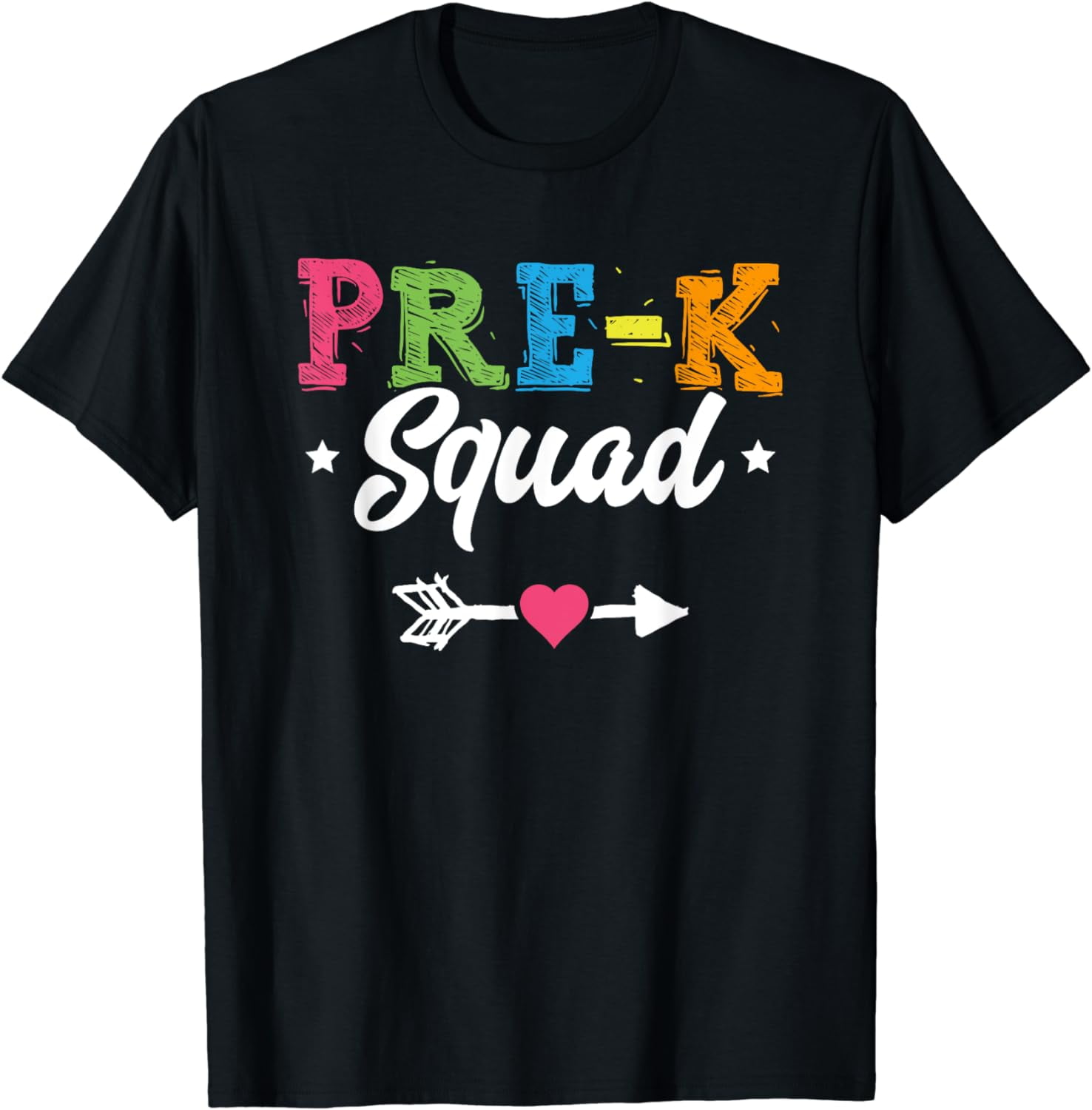 Pre-K Squad Teacher Student Kids Preschool Back To School T-Shirt ...