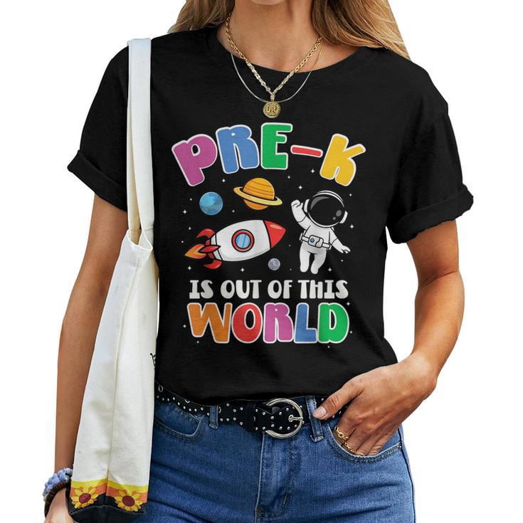 Pre-K Student Teacher Astronaut Space Back To School T-Shirt, Cute ...