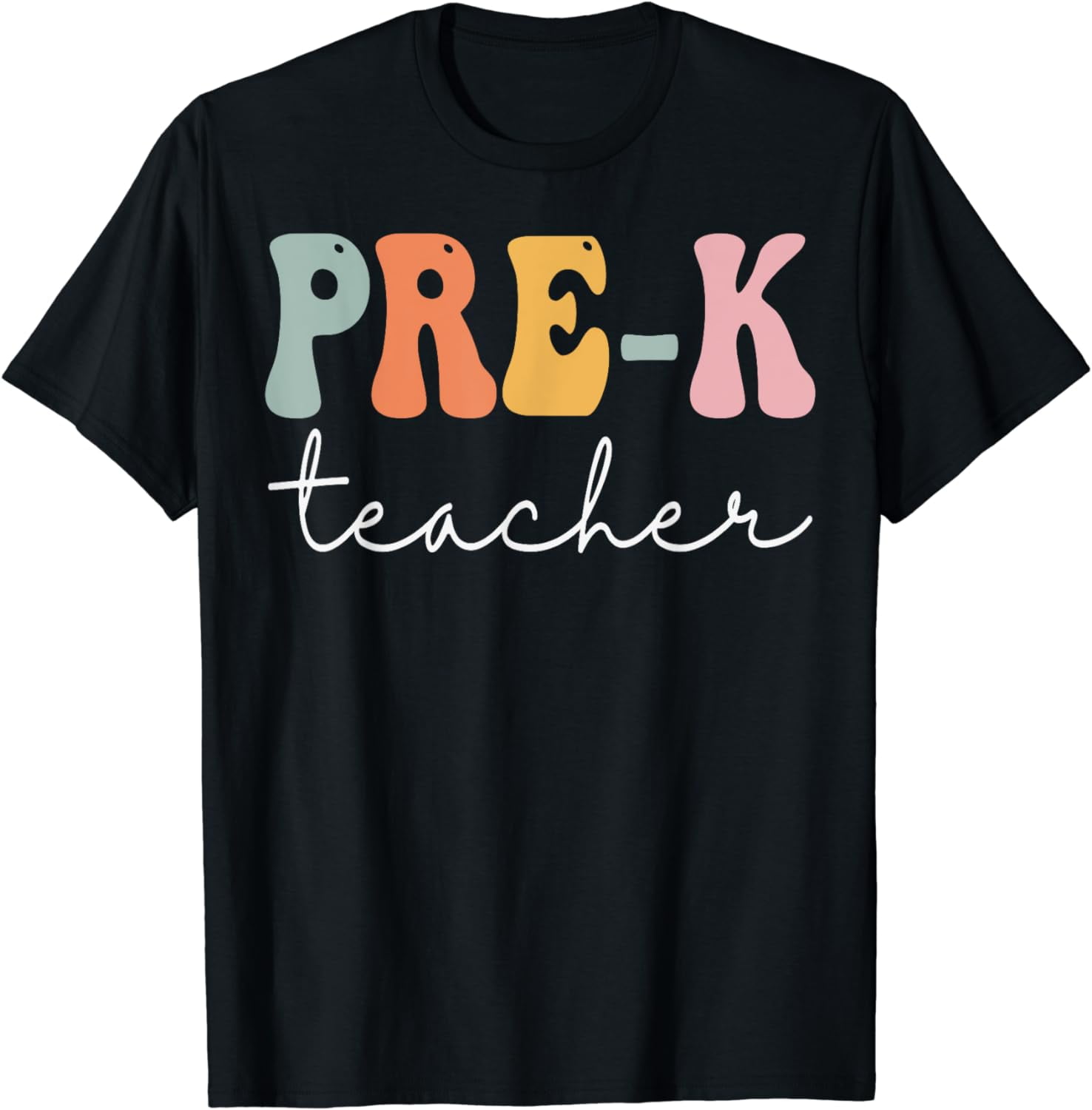 Pre-K Teacher Retro Groovy Vintage Happy First Day Of School T-Shirt ...
