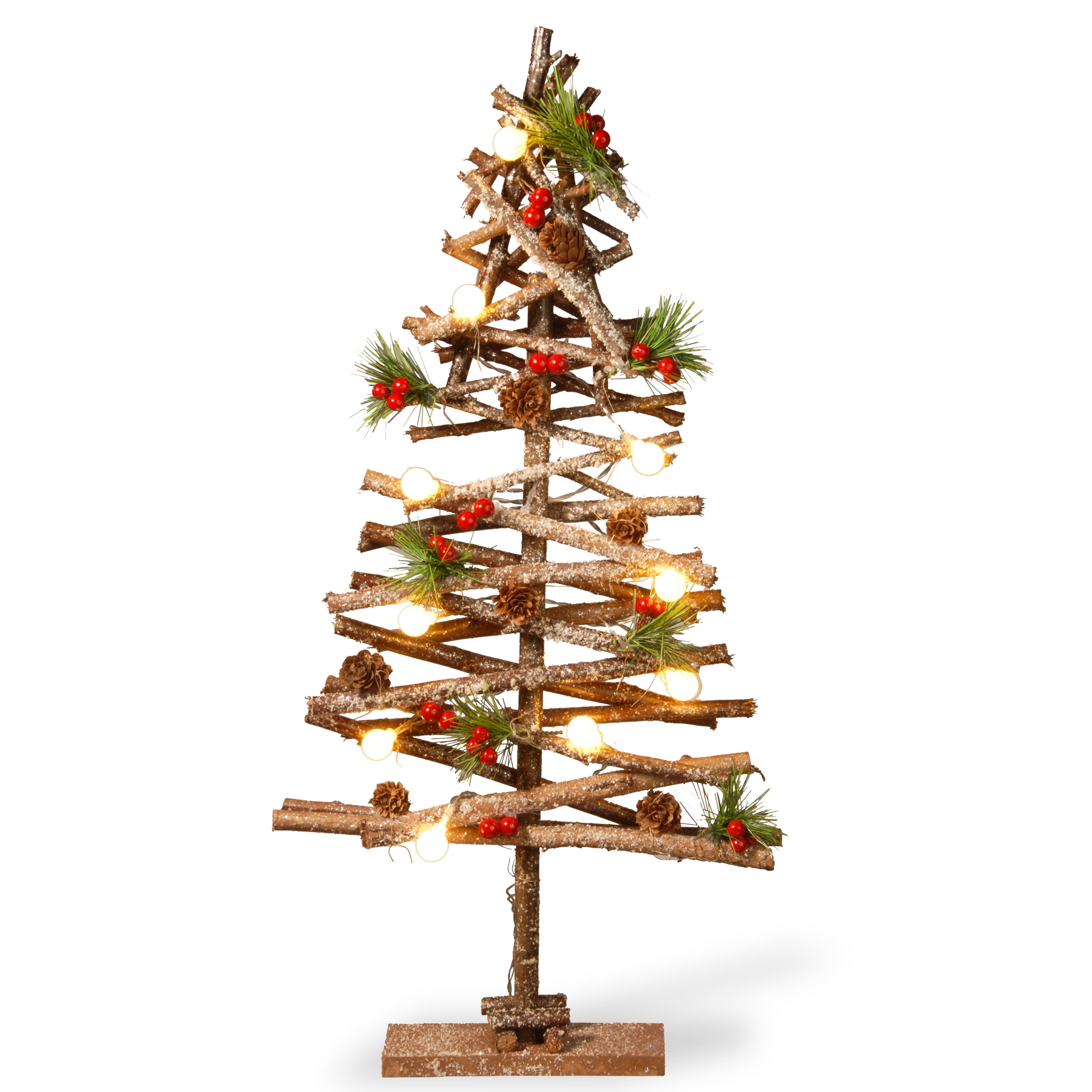 National Tree Company 23 in. Pre-Lit Wood Look Holiday Tree - Walmart.com