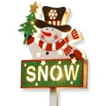 Pre-Lit 35" Snowman with SNOW Sign - Walmart.com