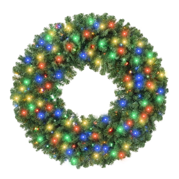 Casafield 48 Inch Pre-Lit Artificial Christmas Wreath for Front Door ...