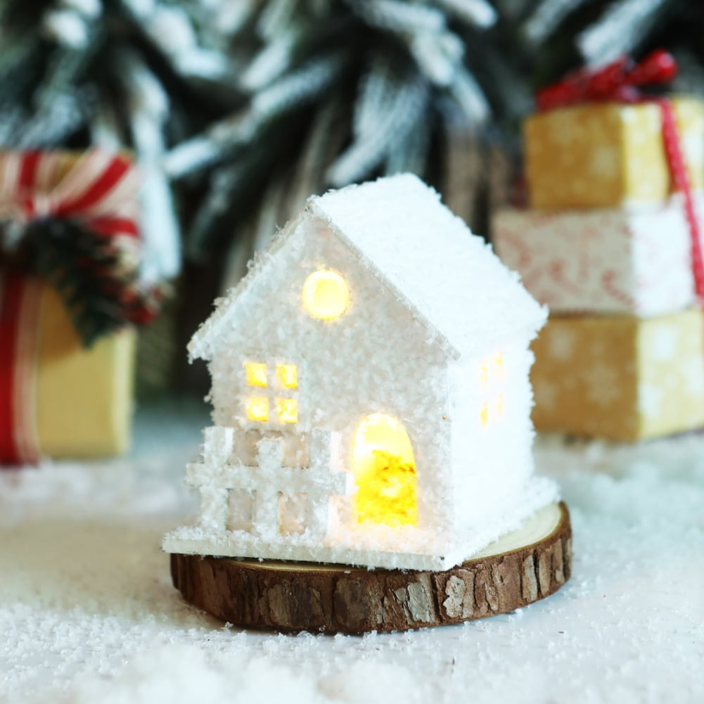 Pre-Lit Christmas Village House LED Wooden Christmas Scene House with ...