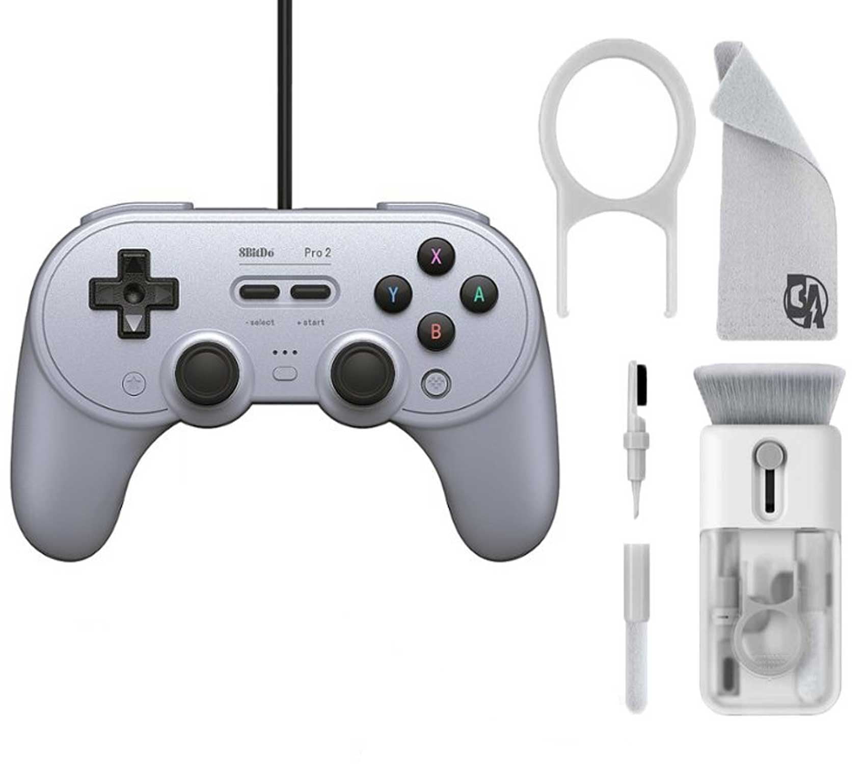 Pre-Owned 8BitDo - Pro 2 Wired Gamepad - Gray With Cleaning Electric ...