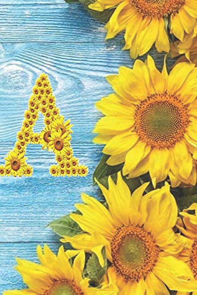 Pre-Owned A: Sunflower Personalized Initial Letter A Monogram Blank ...