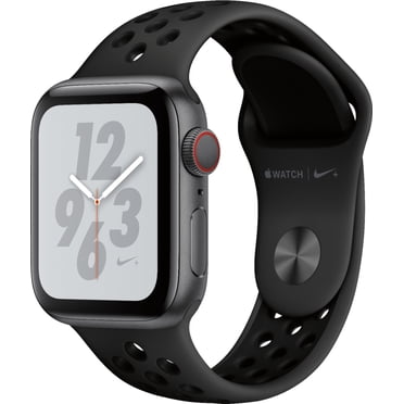 Pre-Owned Apple Watch Series 4 44mm GPS + Cellular Unlocked - Space Gray Aluminum Case - Black ...