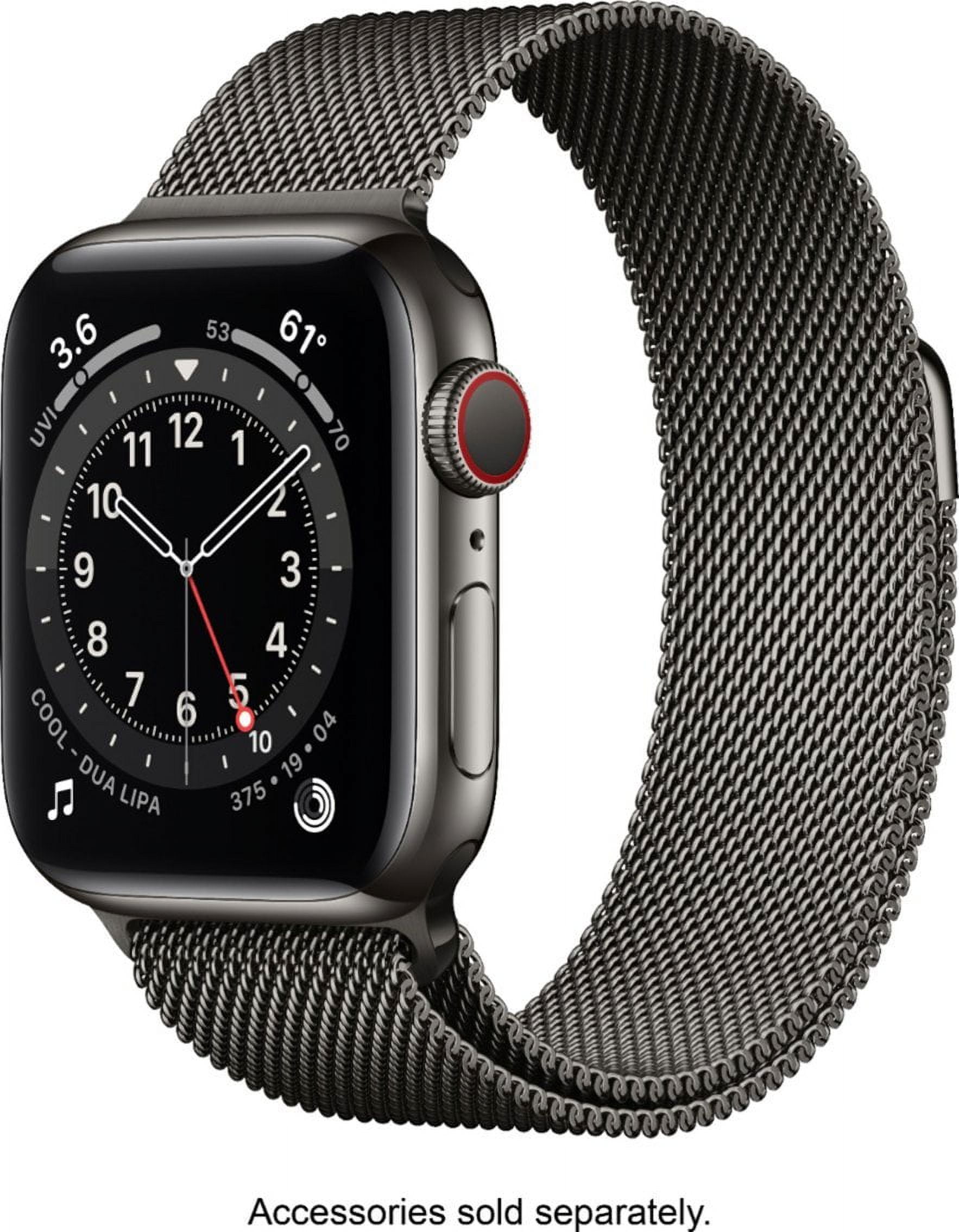 Restored Apple Watch Series 6 (GPS + LTE) 40mm Graphite Stainless Steel ...