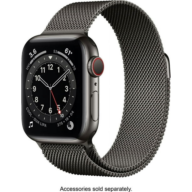 Restored Apple Watch Series 6 (GPS + LTE) 40mm Graphite Stainless Steel Case & Milanese Loop ...