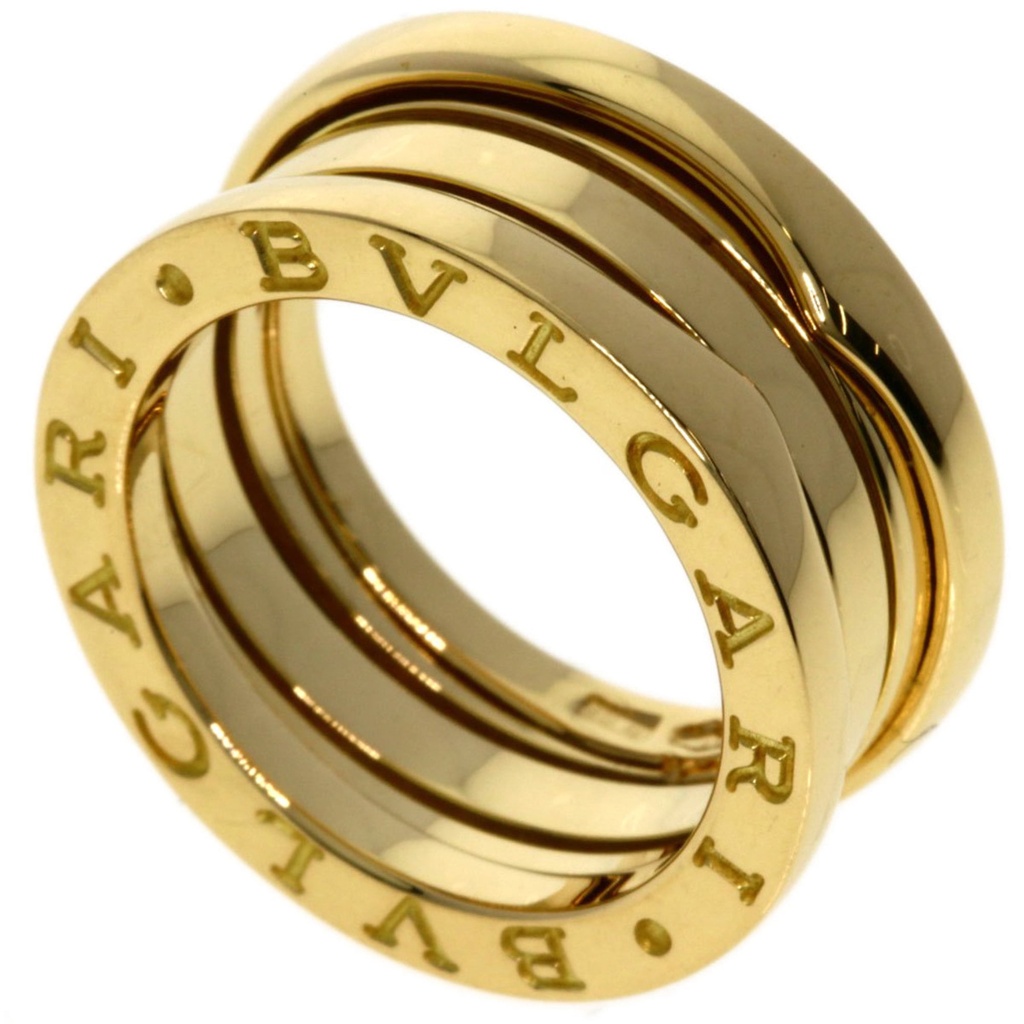 Pre-Owned BVLGARI B-zero1 B-zero One 2-band #48 Ring, K18 Yellow Gold ...