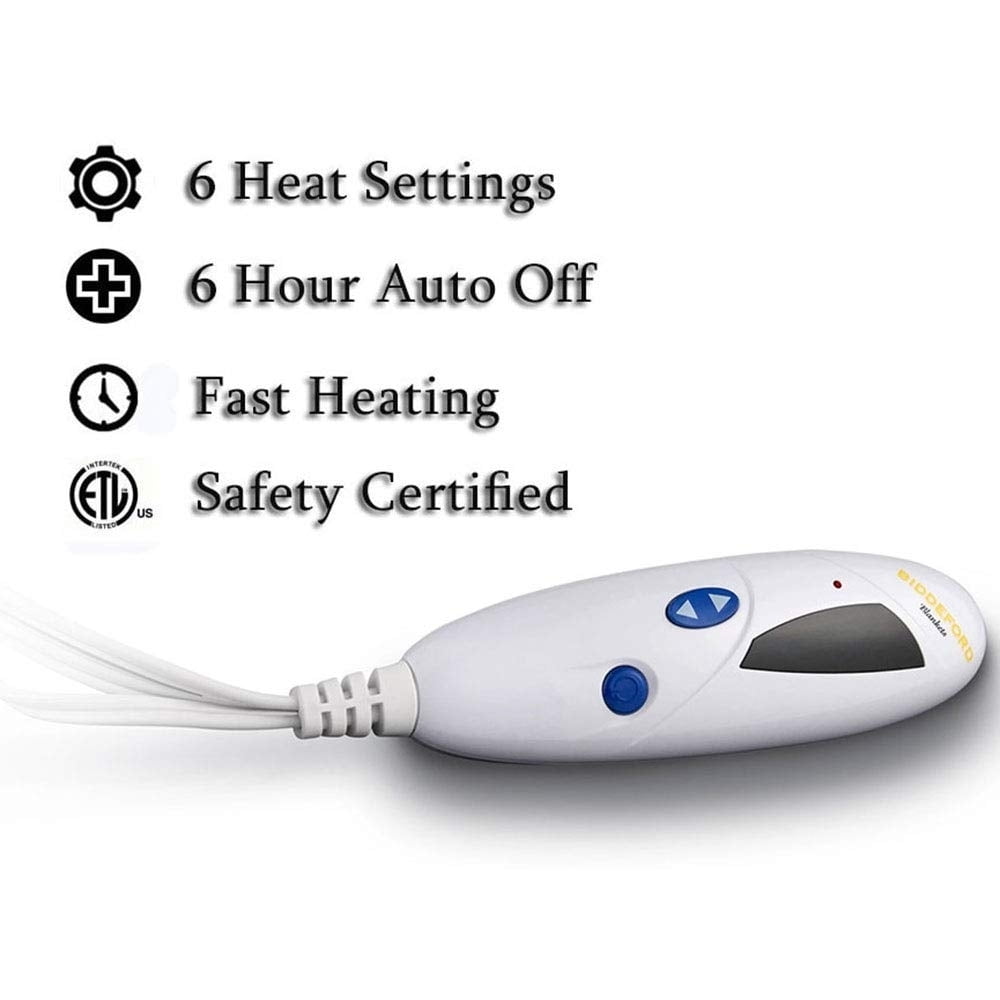 Pre-Owned Biddeford Velour and Sherpa Heated Throw Blanket Charcoal ...