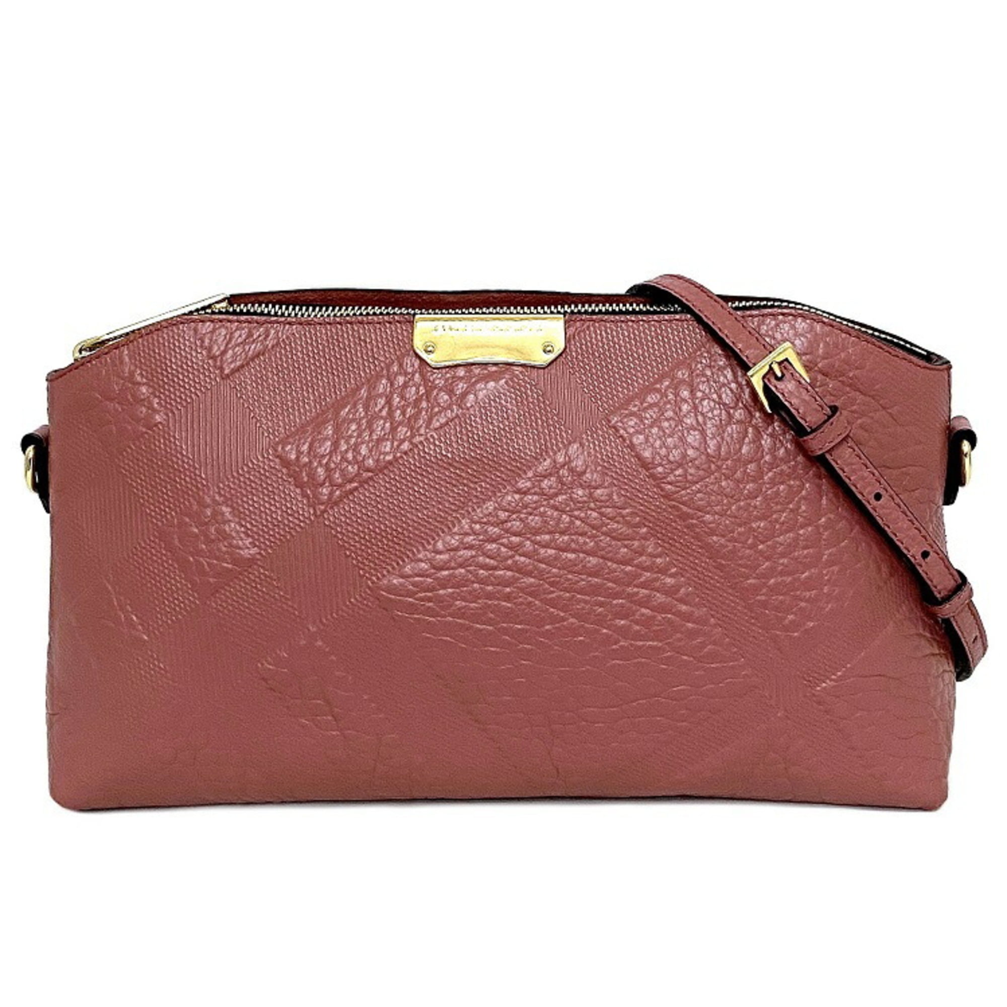 Pre-Owned Burberry shoulder bag pink gold 4014689 leather BURBERRY ...