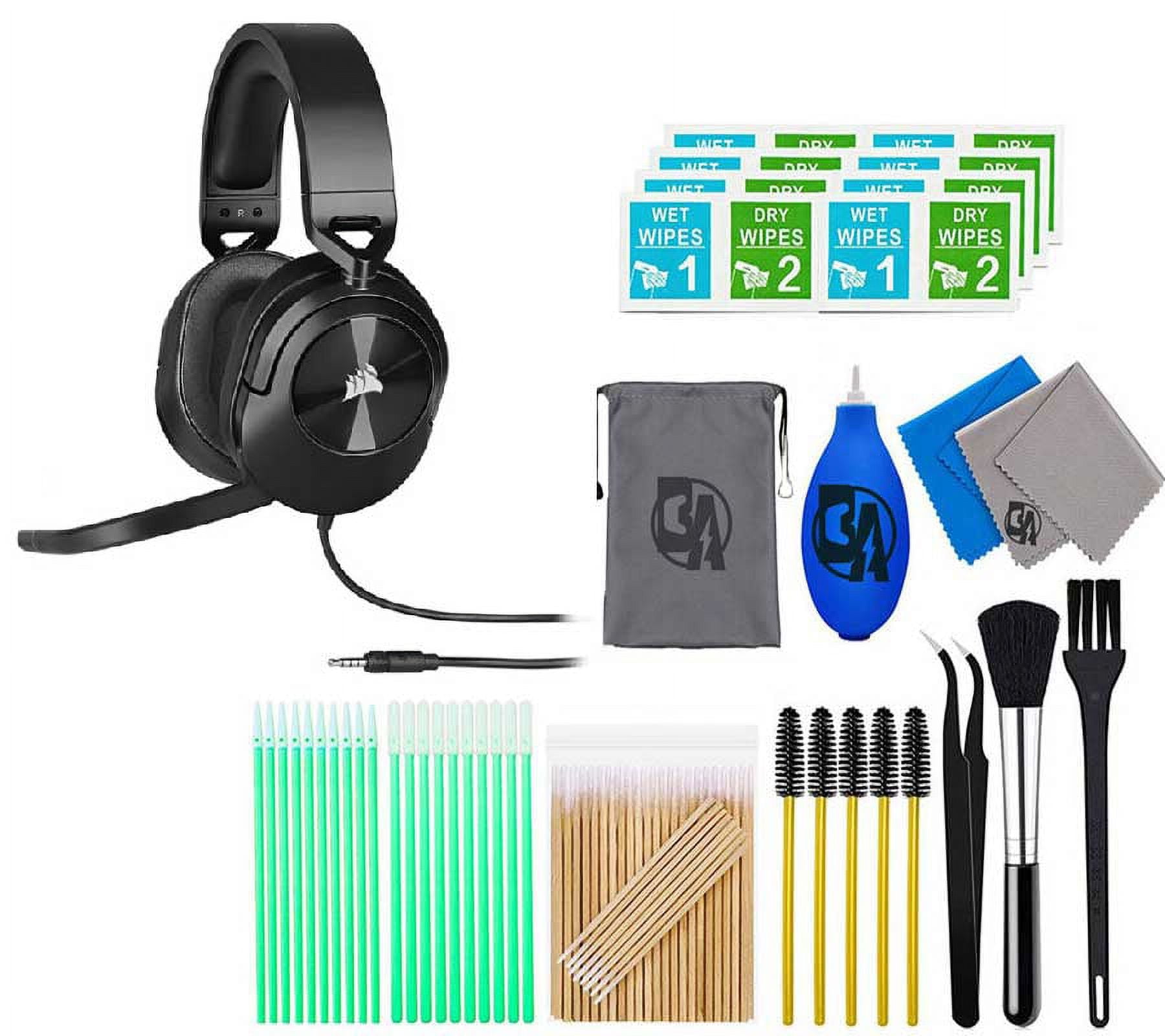 Restored CORSAIR - HS55 STEREO Wired Gaming Headset Black With Cleaning ...