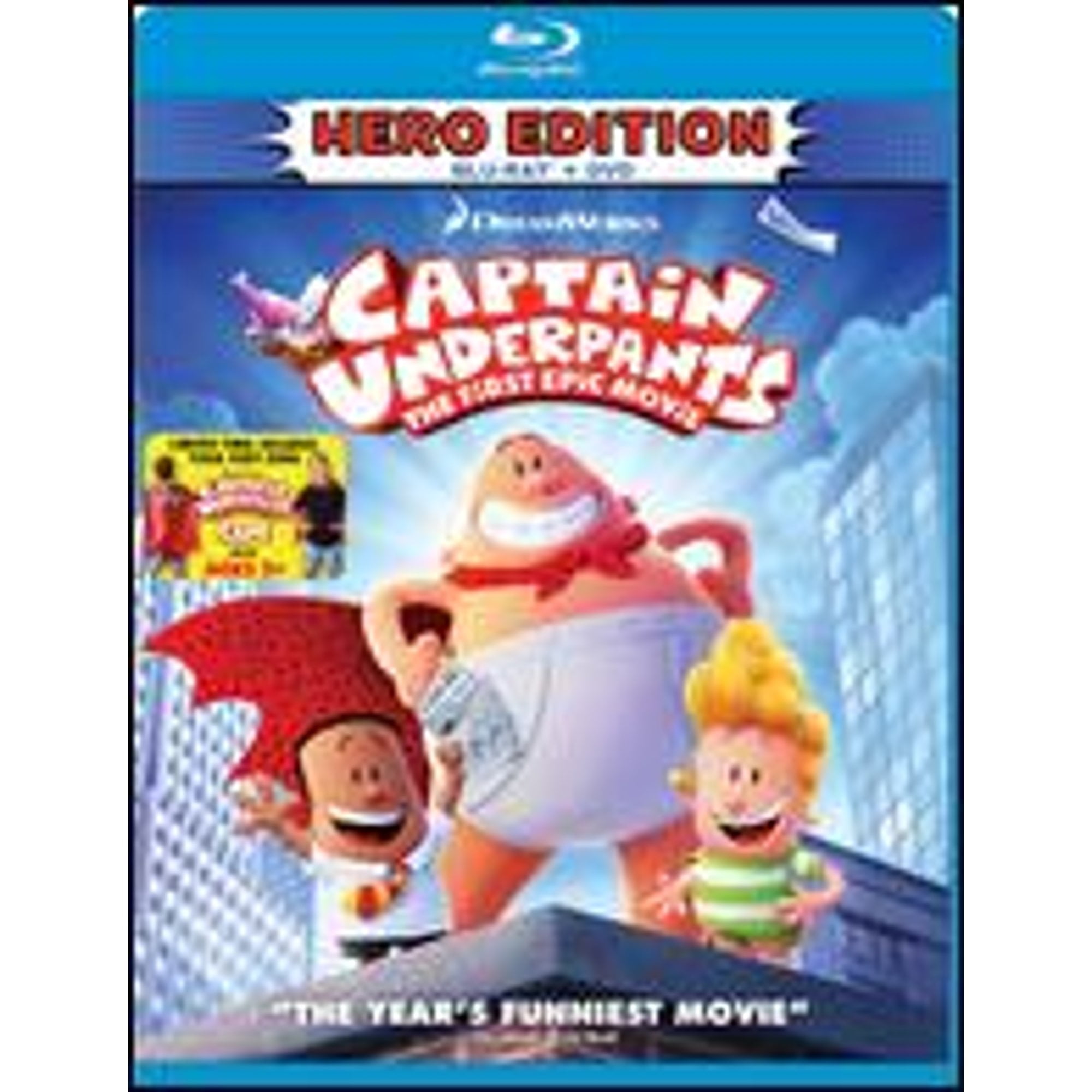 Pre-Owned Captain Underpants: The First Epic Movie [Child's Cape Included] [Blu-ray/DVD] (Blu ...