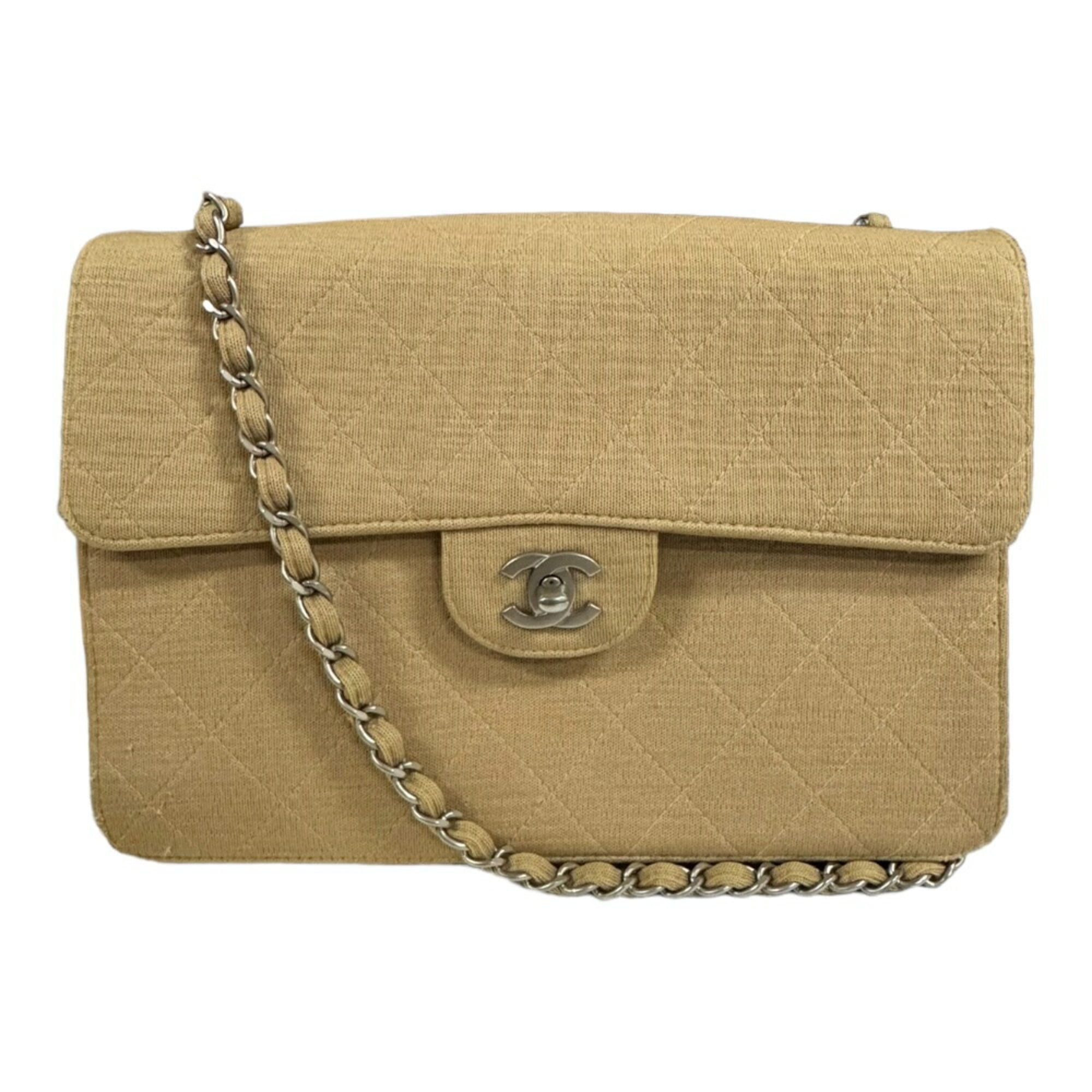 Pre-Owned Chanel Matelasse Shoulder Bag Cotton Beige Women's CHANEL ...
