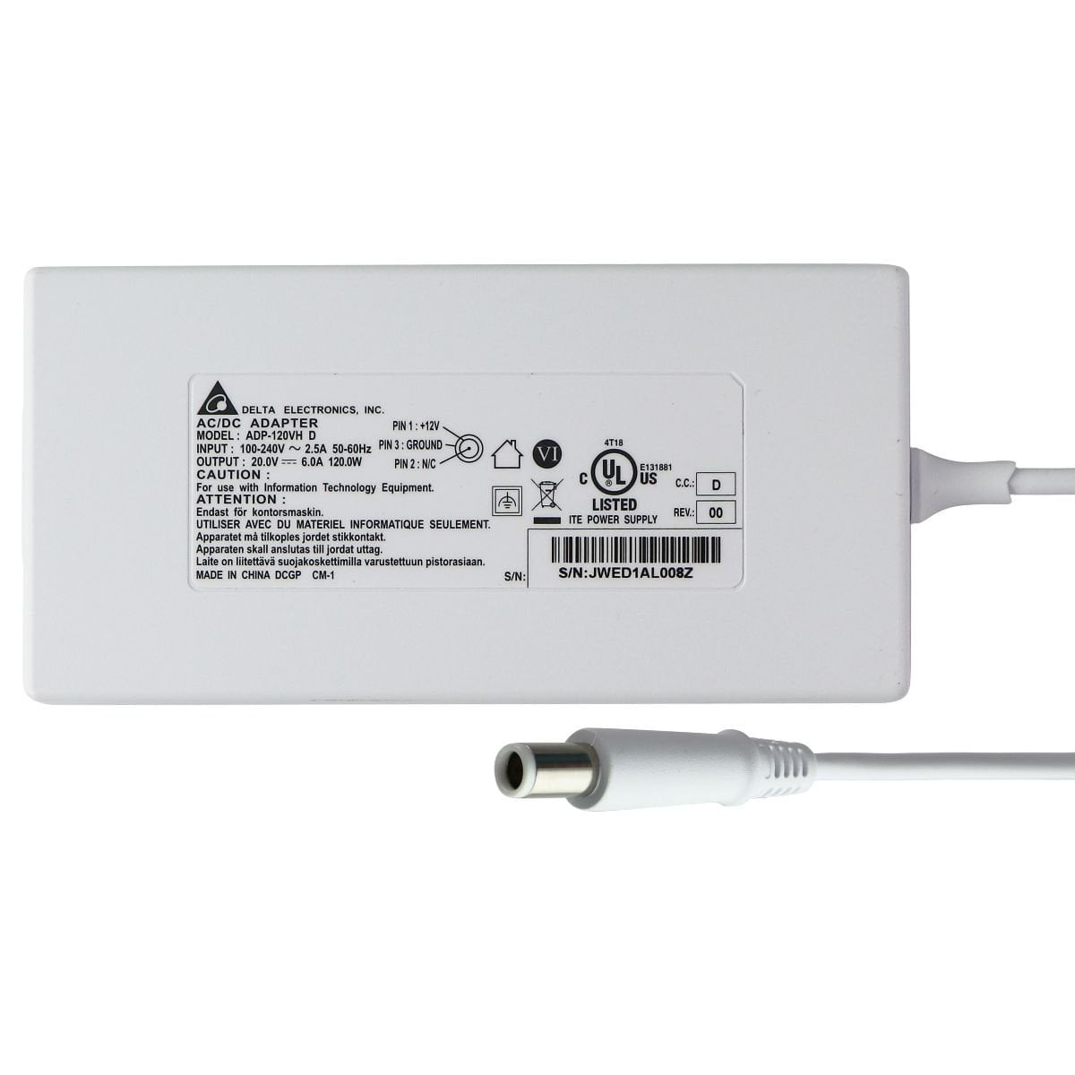 Pre-Owned Delta Electronics (120W) 20V/6A AC/DC Adapter - White (ADP ...