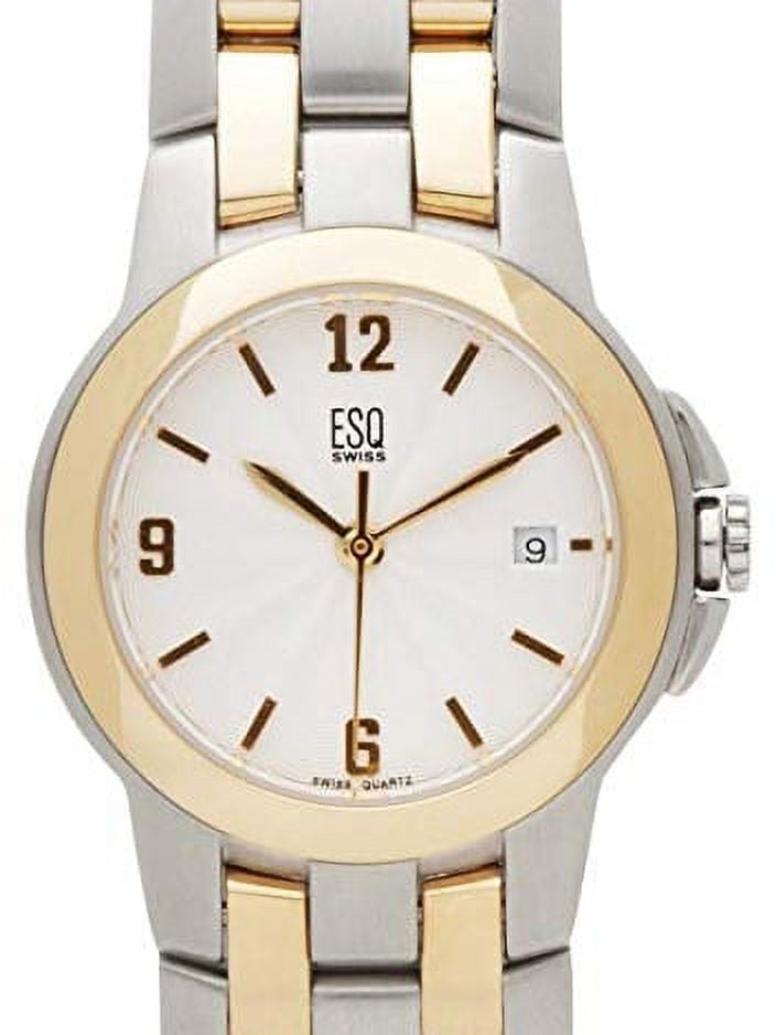 ESQ Movado Ladies Quartz Watch, Two Tone Steel, Silver Guilloche Dial ...