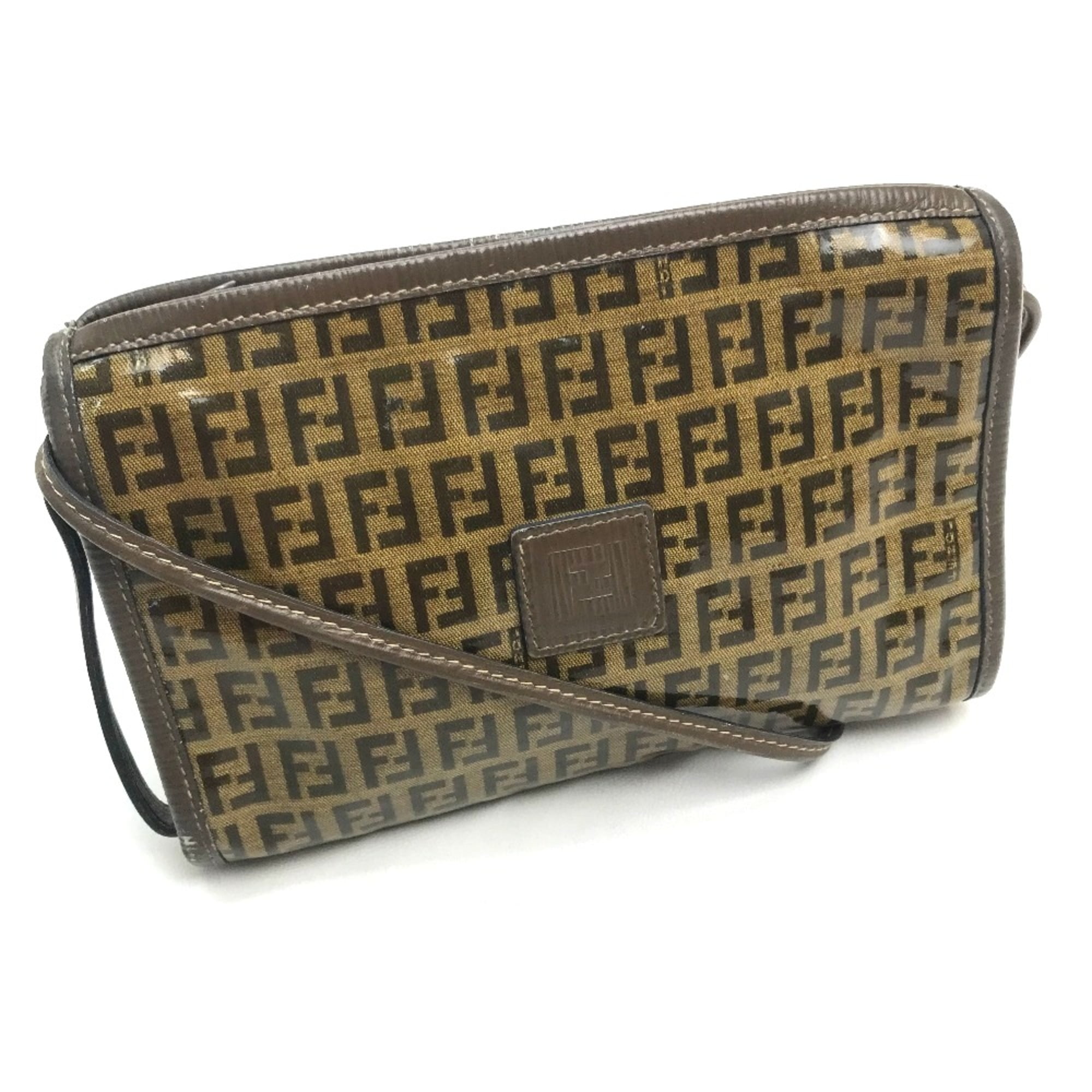 Pre-Owned Fendi Crossbody Bag Pochette one shoulder Shoulder Bag Brown ...