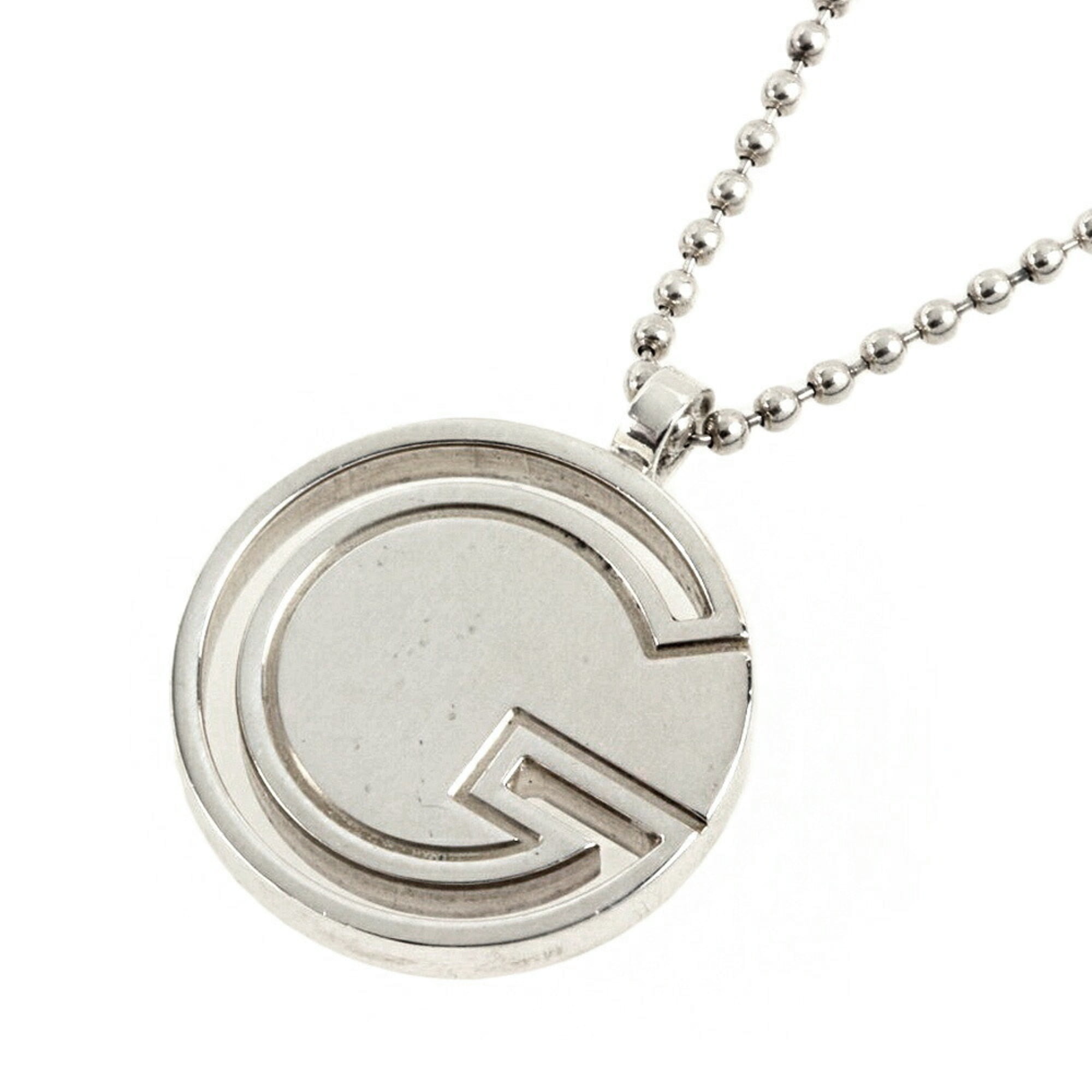 Pre-Owned Gucci GUCCI round G ball chain necklace SV925 (Good ...