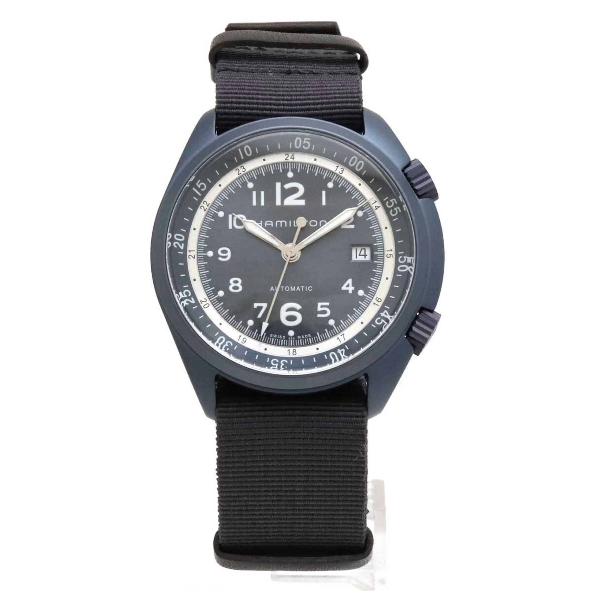 Pre-Owned HAMILTON Khaki Aviation Pilot Pioneer Alumu Blue Dial SS Men's AT Automatic Watch ...