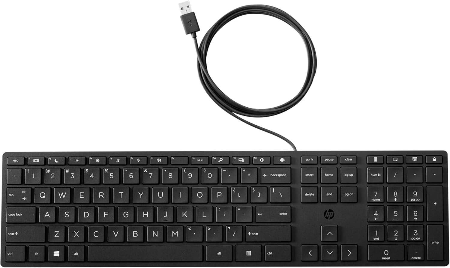 Pre-Owned HP Smart Buy Wired 320K Slim Keyboard Black 108 Keys USB-A ...