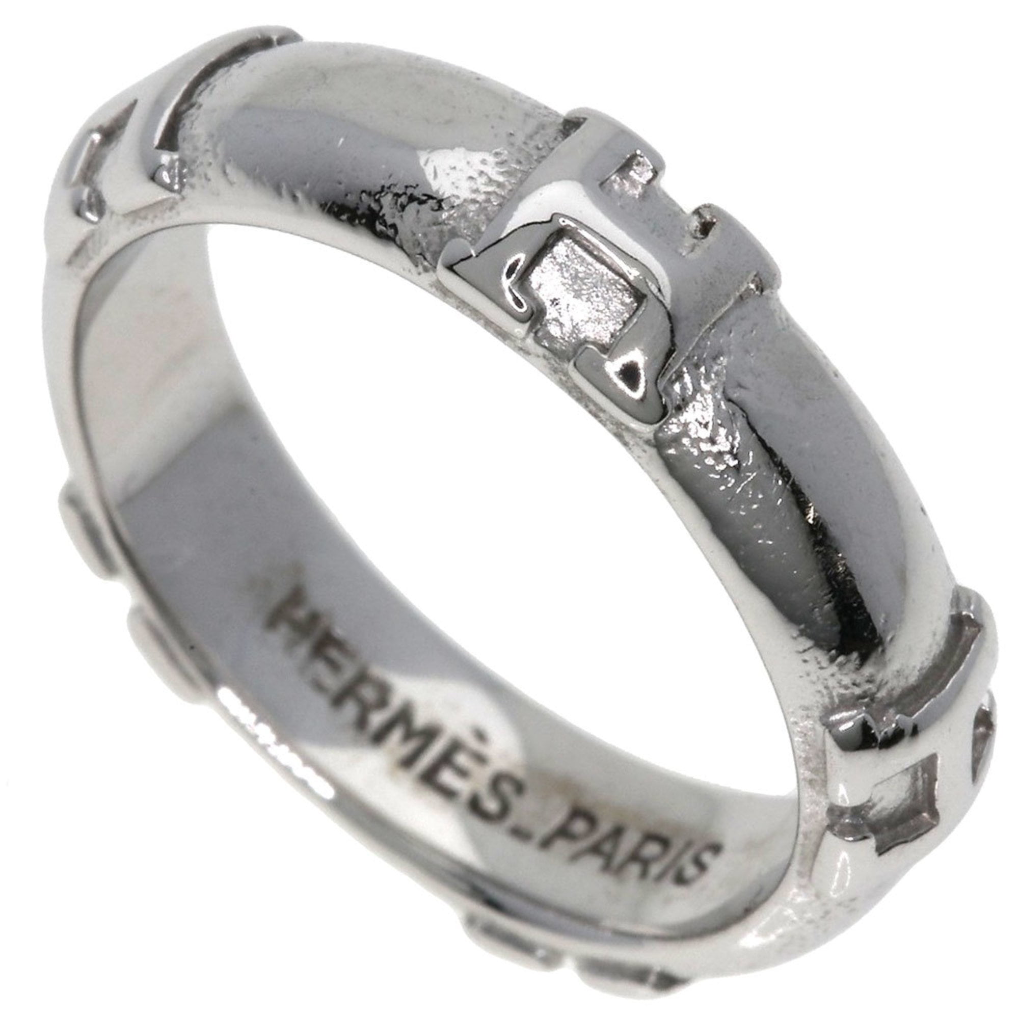 Pre-Owned Hermes Fidelite #47 Ring, 18K White Gold, Women's, HERMES ...
