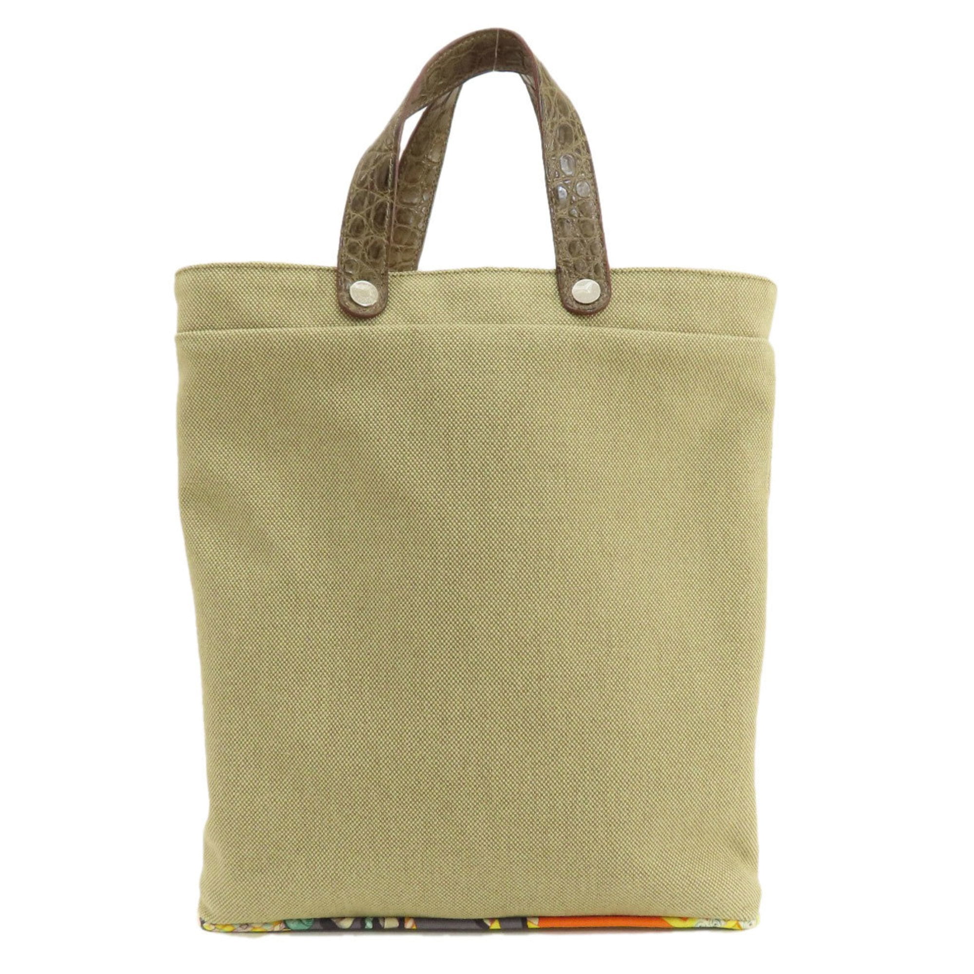 Pre-Owned Hermes Petite Ash Tote Handbag Cotton/Silk Women's HERMES ...
