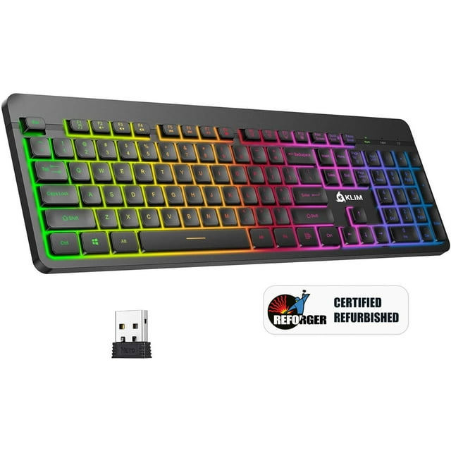 Restored KLIM Light V2 Rechargeable Wireless Keyboard - Slim, Durable ...