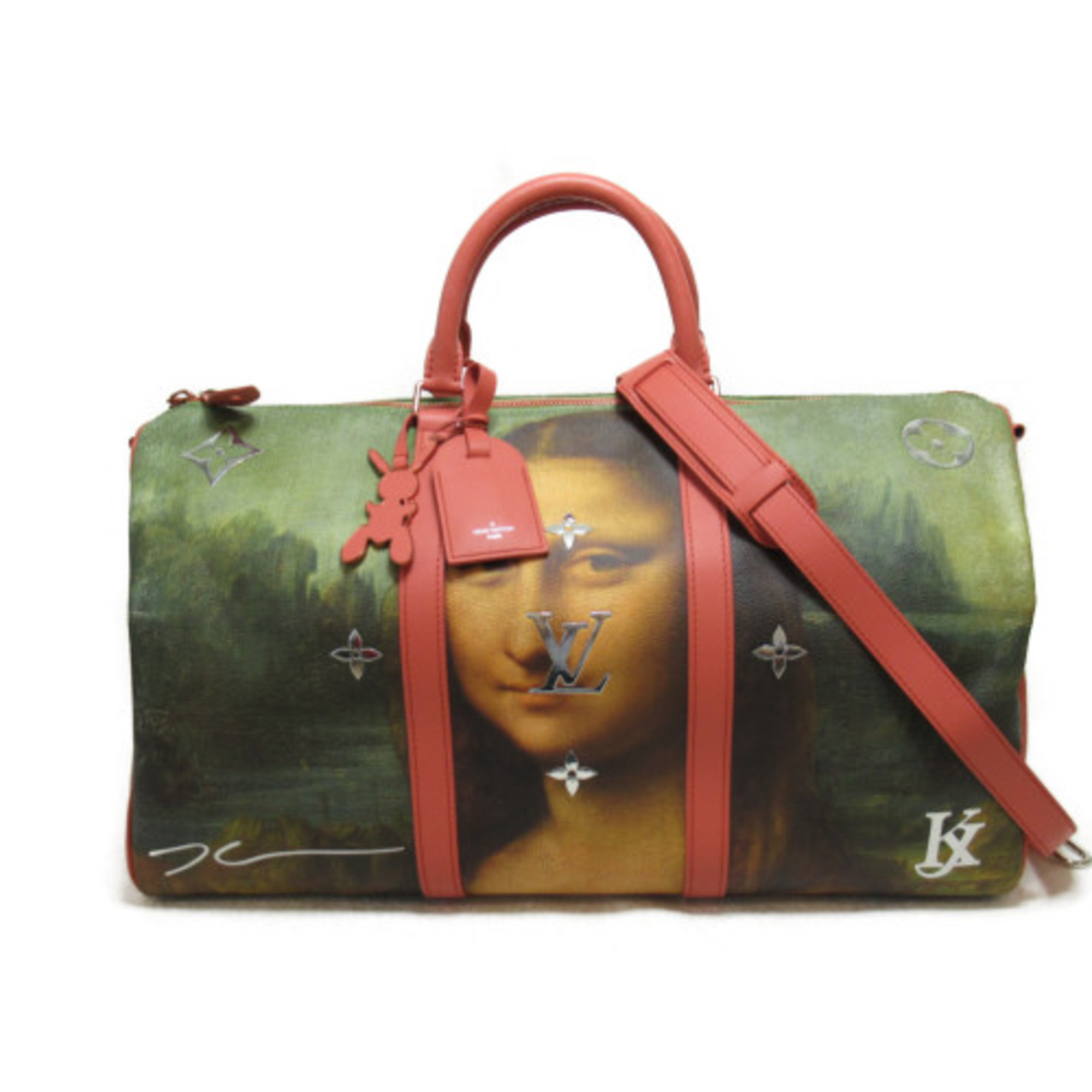 Pre-Owned LOUIS VUITTON Da Vinci Keepall Bandouliere 50 Pink Masters ...