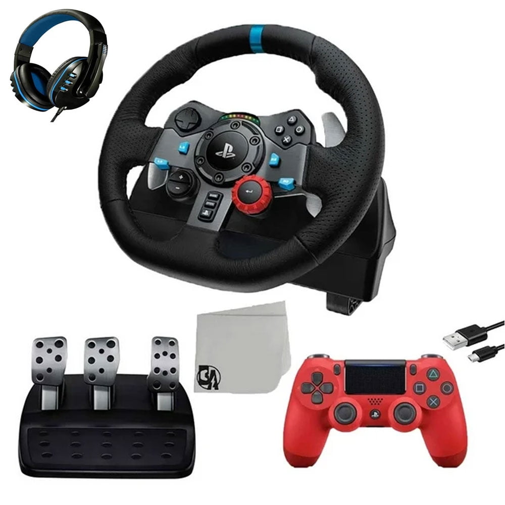 Restored Logitech G29 Driving Force with Red DualShock 4 Controller and ...