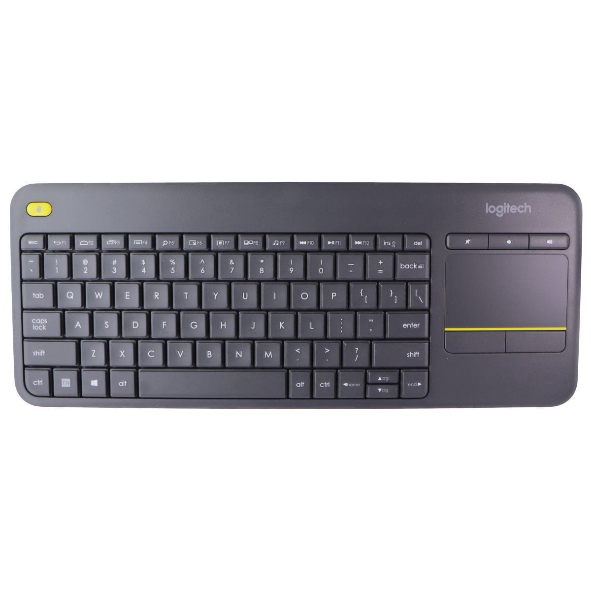 Pre-Owned Logitech (K400+) TKL Wireless Touchpad Keyboard for PC/TV ...