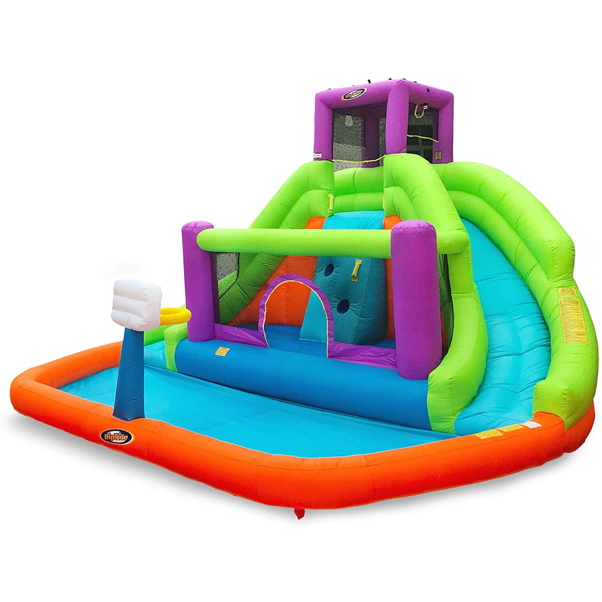 Magic Time Double Hurricane Inflatable Bouncy Water Slide for Big Kids ...