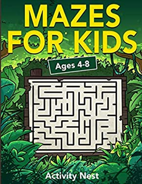 Pre-Owned Mazes For Kids Ages 4-8: Maze Activity Book for Kids 4-6, 6-8 ...