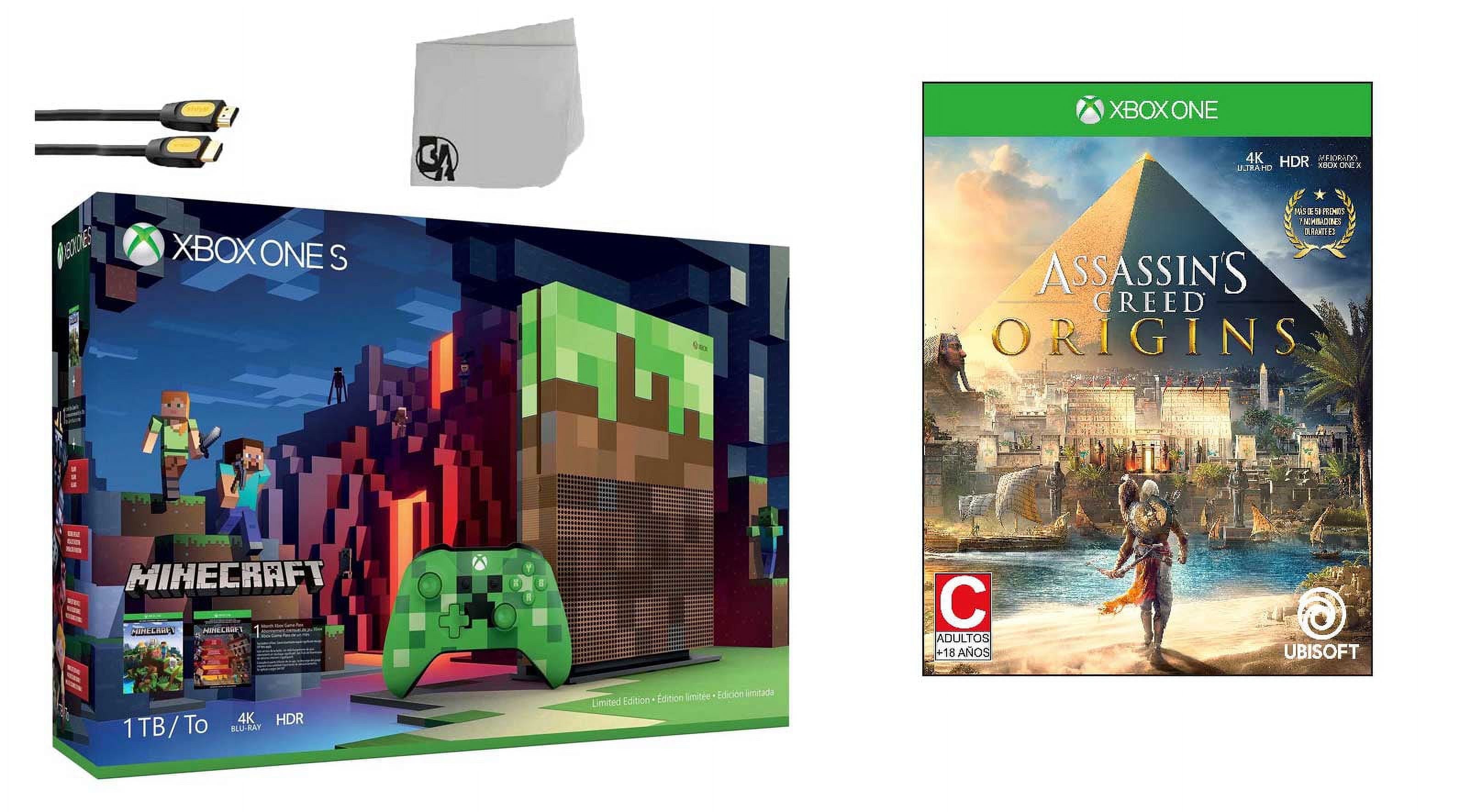 Restored Microsoft 23C-00001 Xbox One S Minecraft Limited Edition 1TB ...