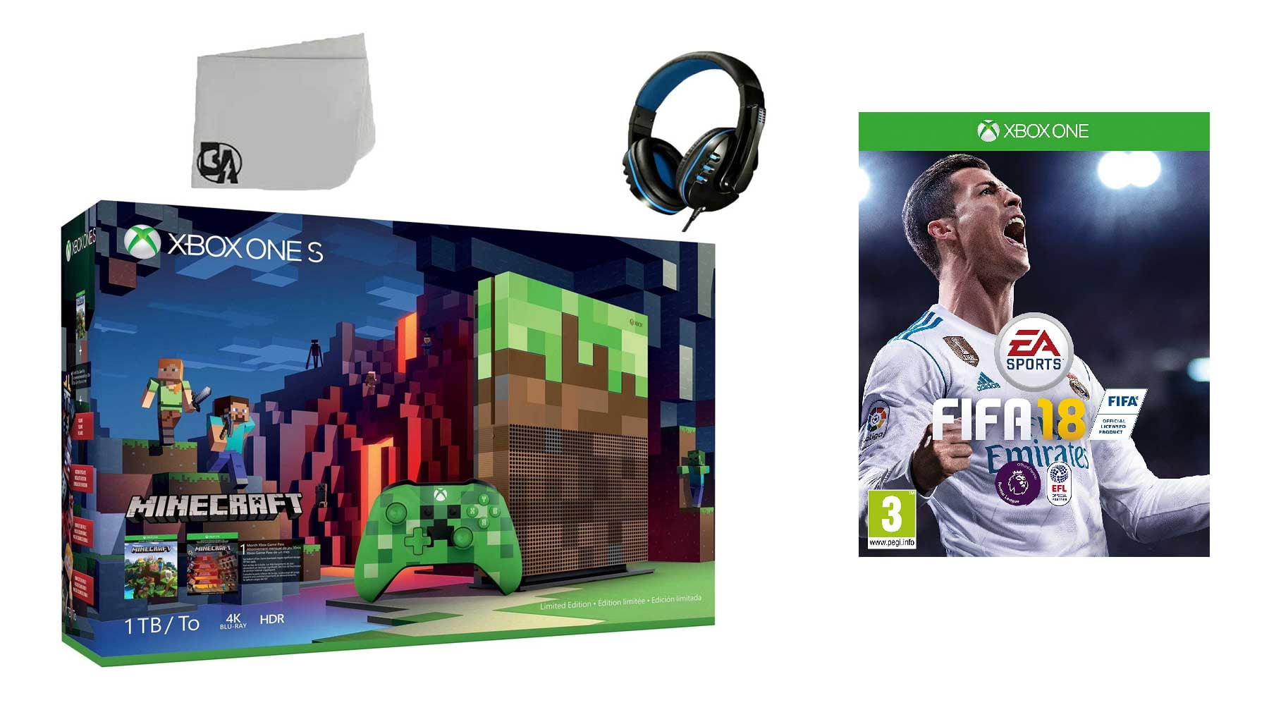 Restored Microsoft 23C-00001 Xbox One S Minecraft Limited Edition 1TB ...