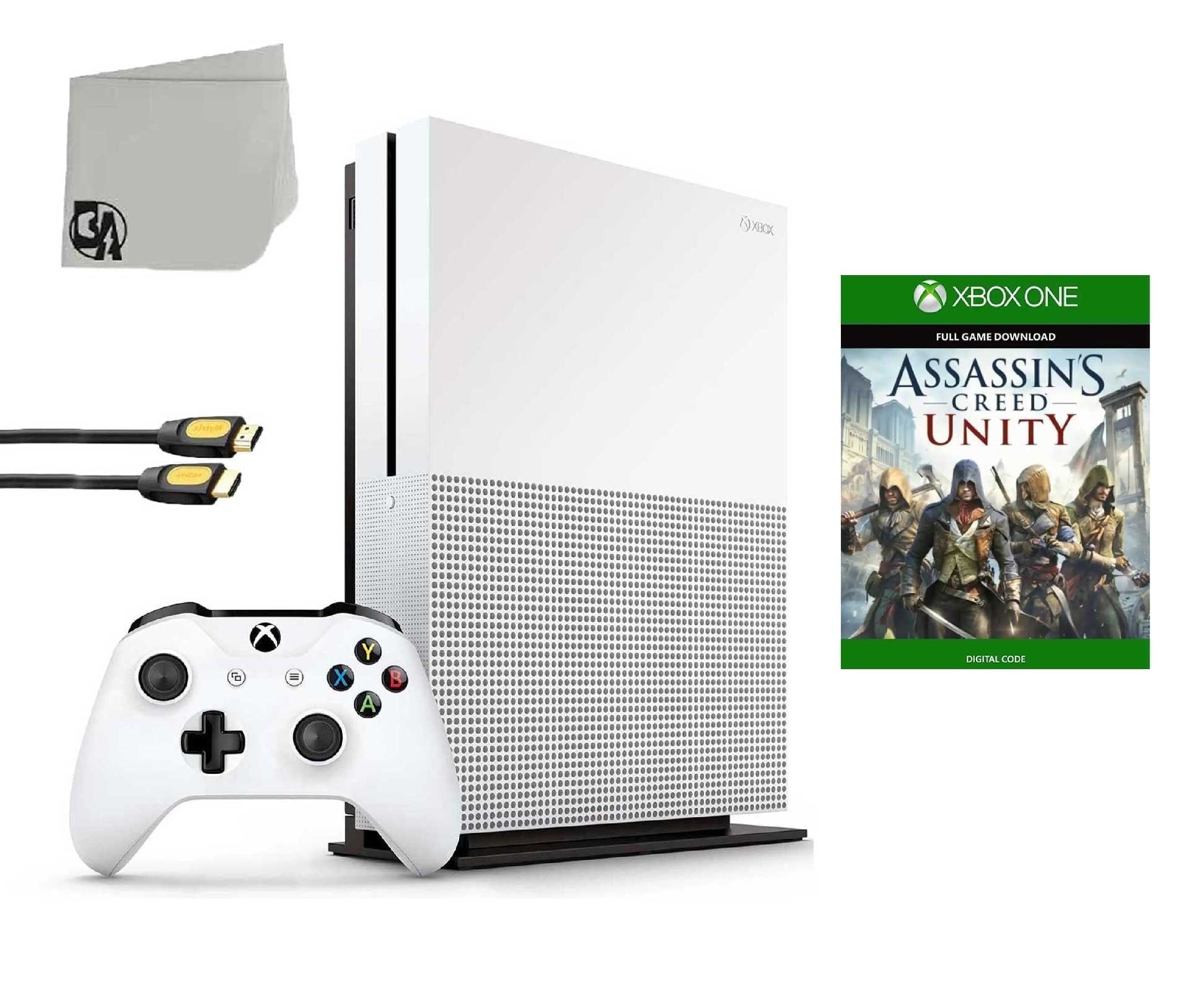 Pre-Owned Microsoft Xbox One S 500GB Gaming Console White with Assassin's Creed- Unity BOLT ...