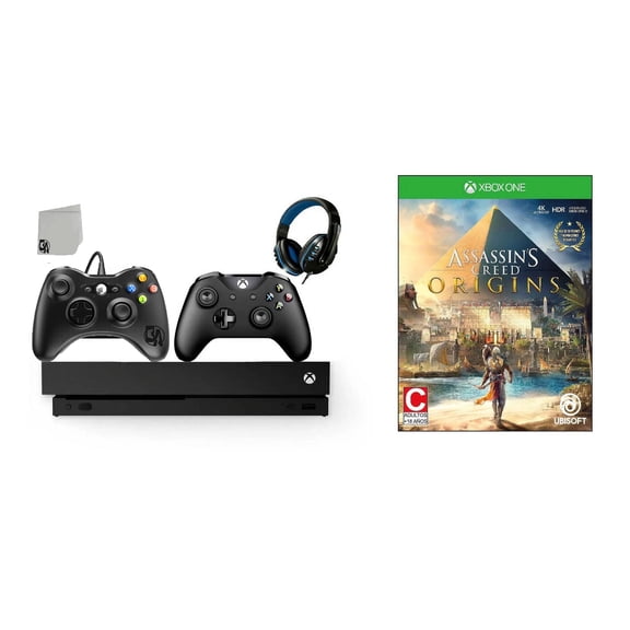 Pre-Owned Microsoft Xbox One X 1TB Gaming Console Black with 2 ...
